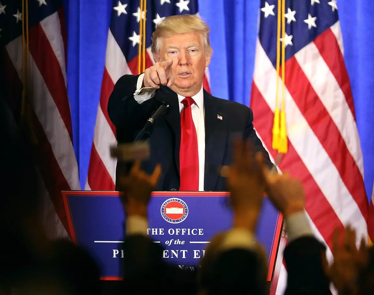 Donald Trump under sin pressekonferanse.