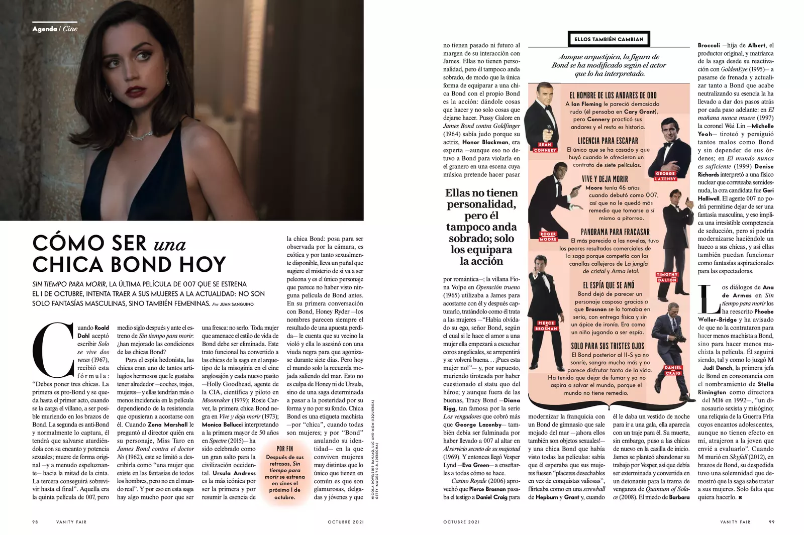Naty Abascal en couverture tout ce que vous pouvez trouver dans le numéro d'octobre de 'Vanity Fair Spain'