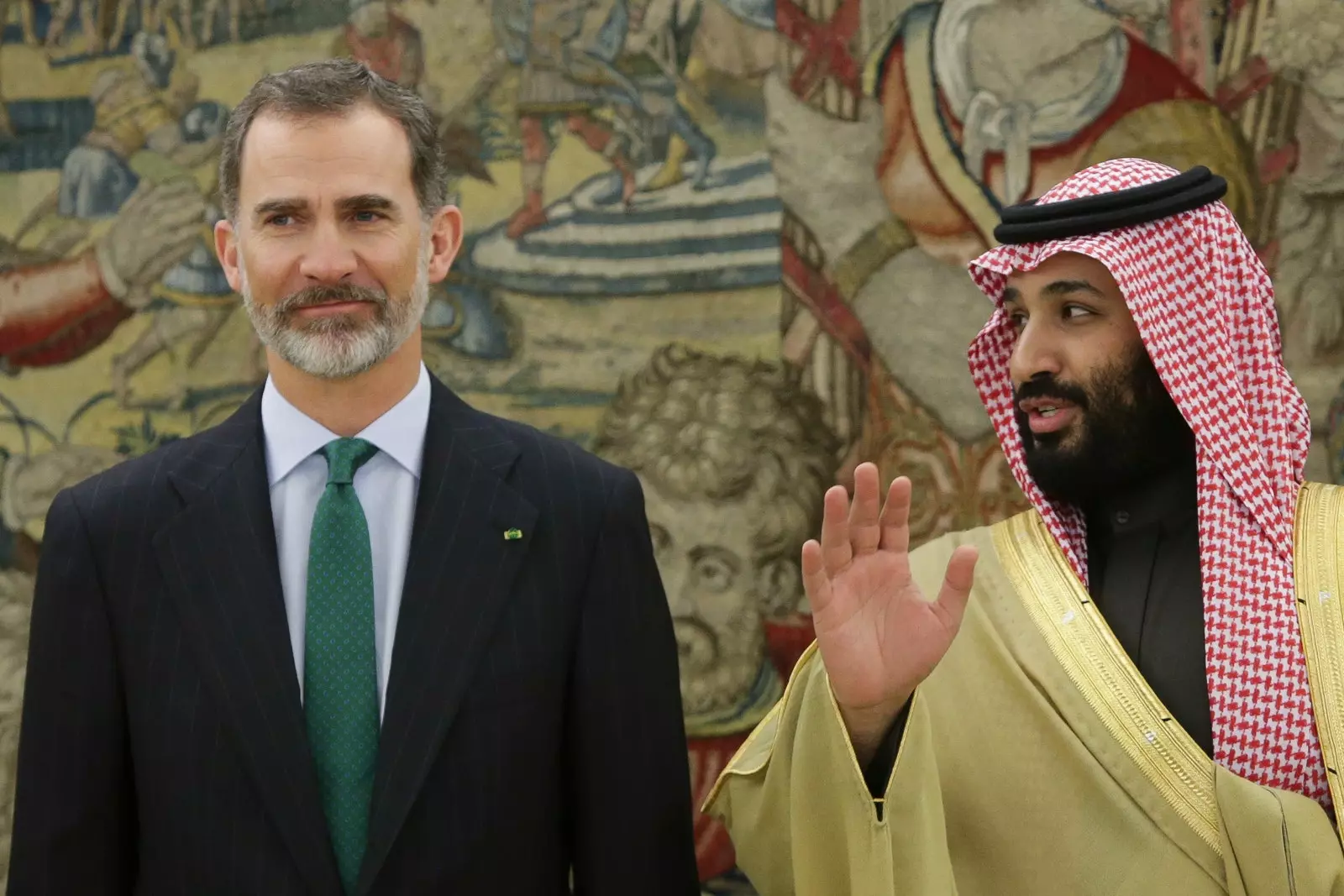 Mohamed bin Salman ndi Mfumu Felipe VI Epulo watha ku Zarzuela Palace.