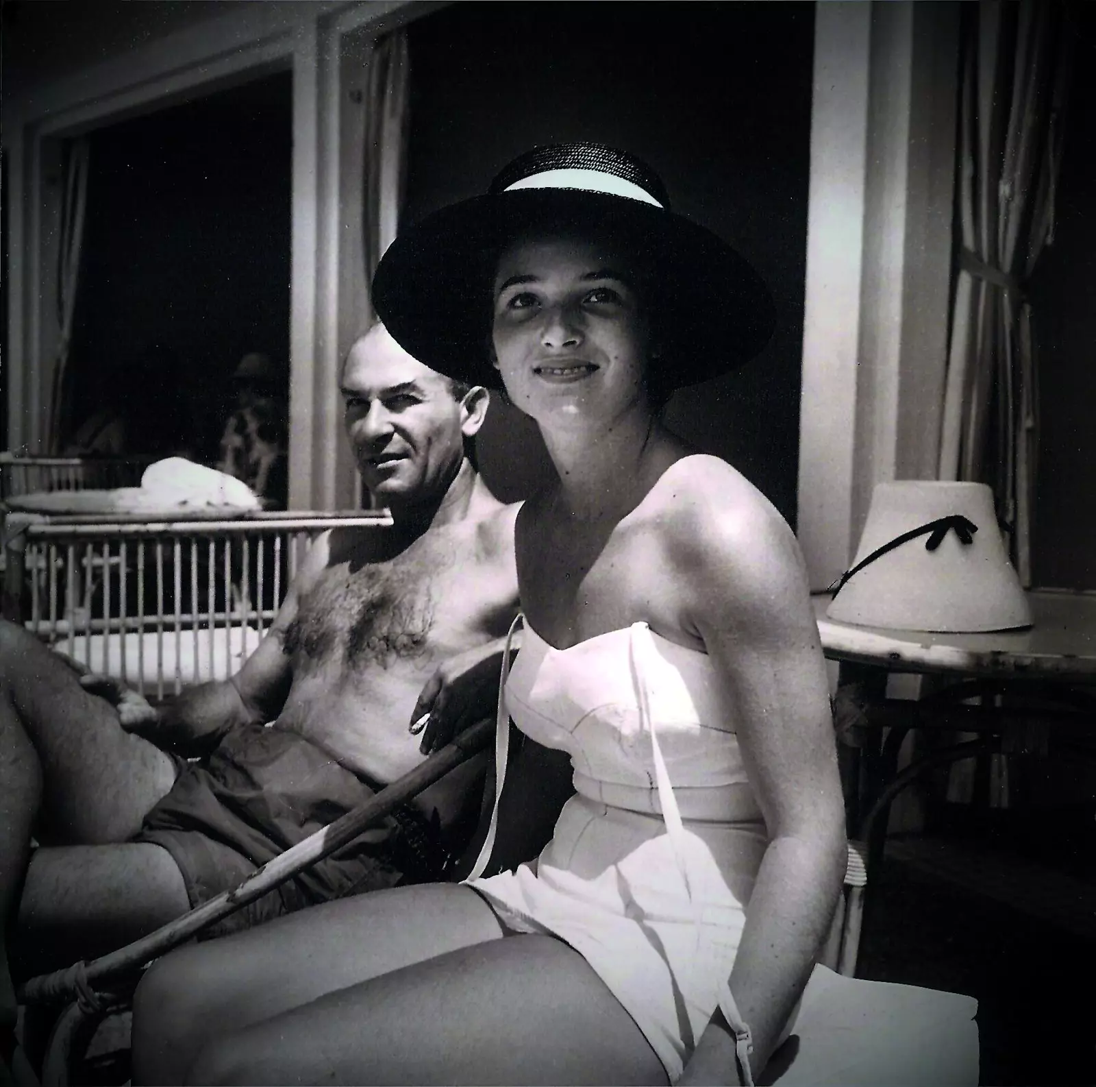 Cristina Heeren apjával Biarritzban, ahol néhány évig éltek.