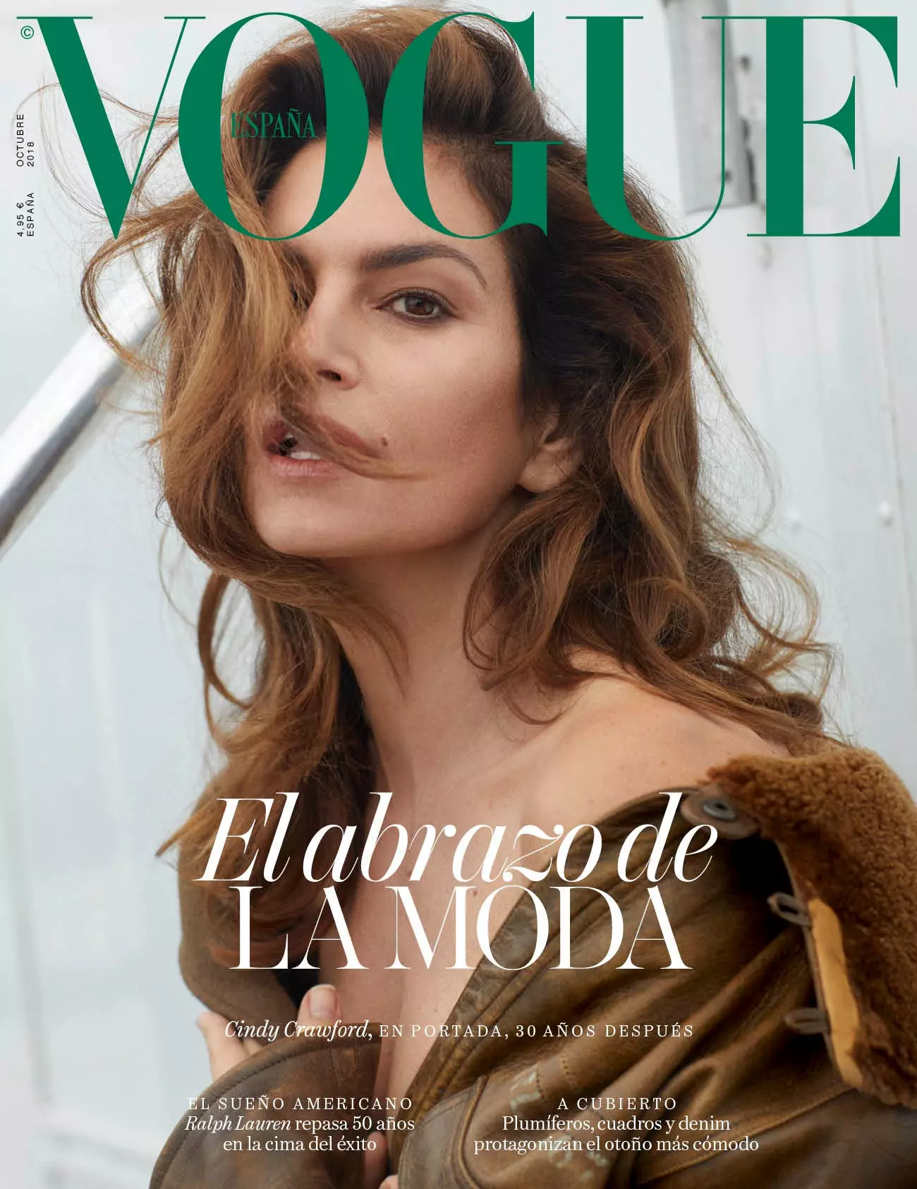 Синди Кроуфорд Vogue журналынын бетинде