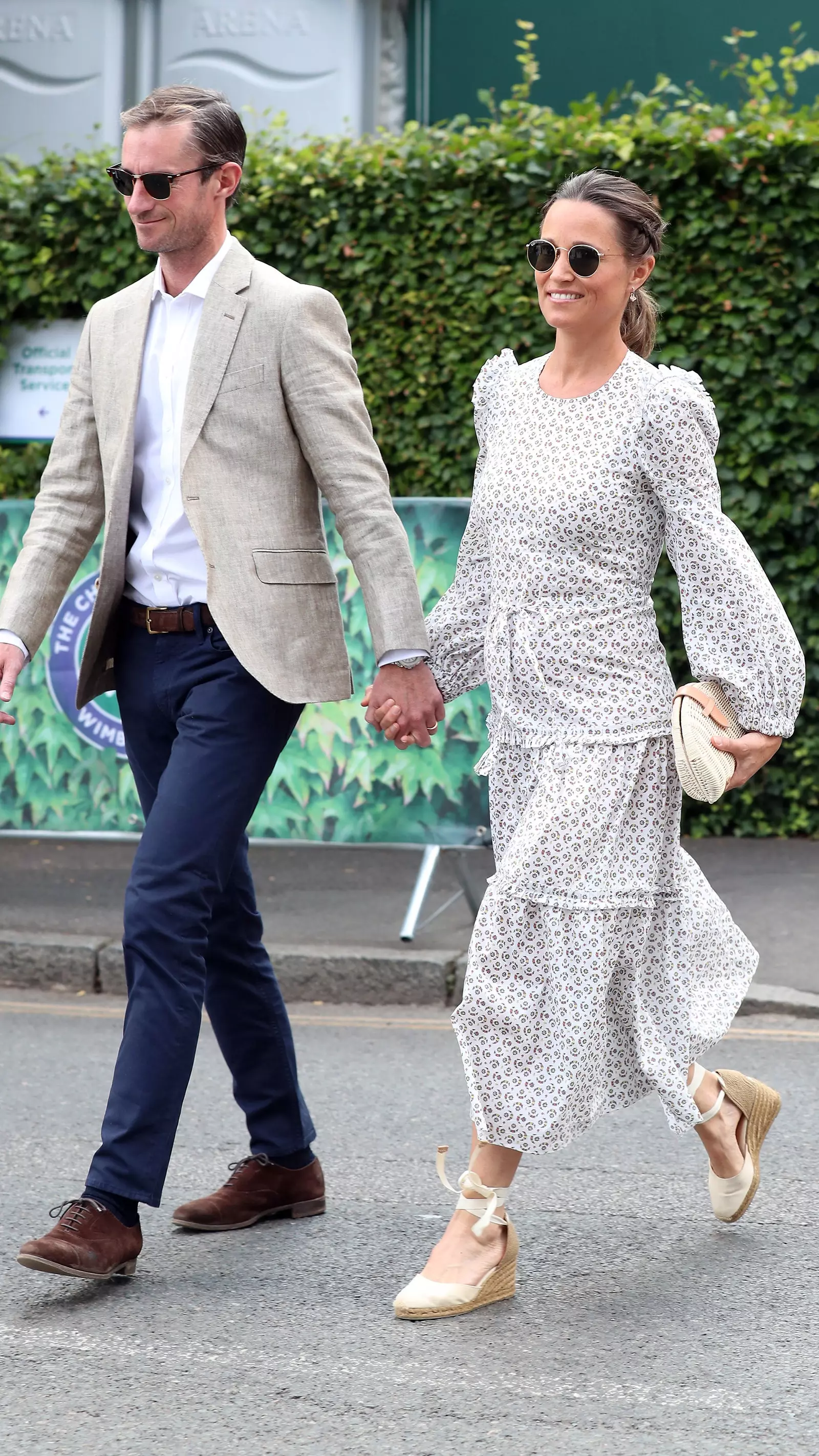 James Matthews ແລະ Pippa Middleton ໃນ Wimbledon ຮອບຮອງຊະນະເລີດໃນປີ 2018