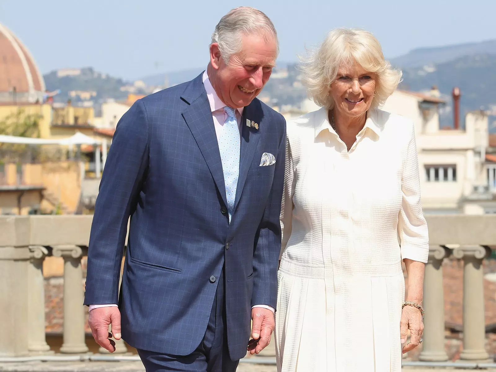 Prins Charles og hertuginden af Cornwall i Firenze.