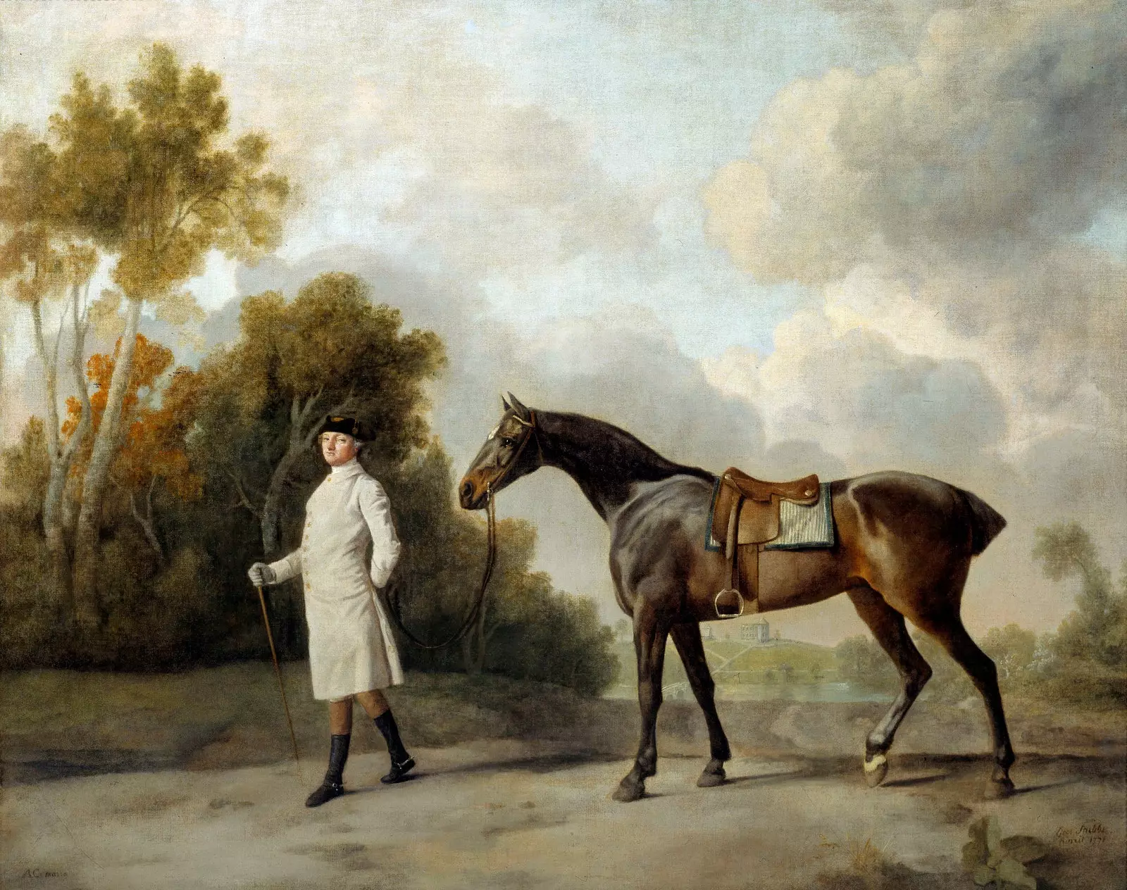 Assheton 1st Viscount Curzon og hans hoppe Maria portrettert av George Stubbs