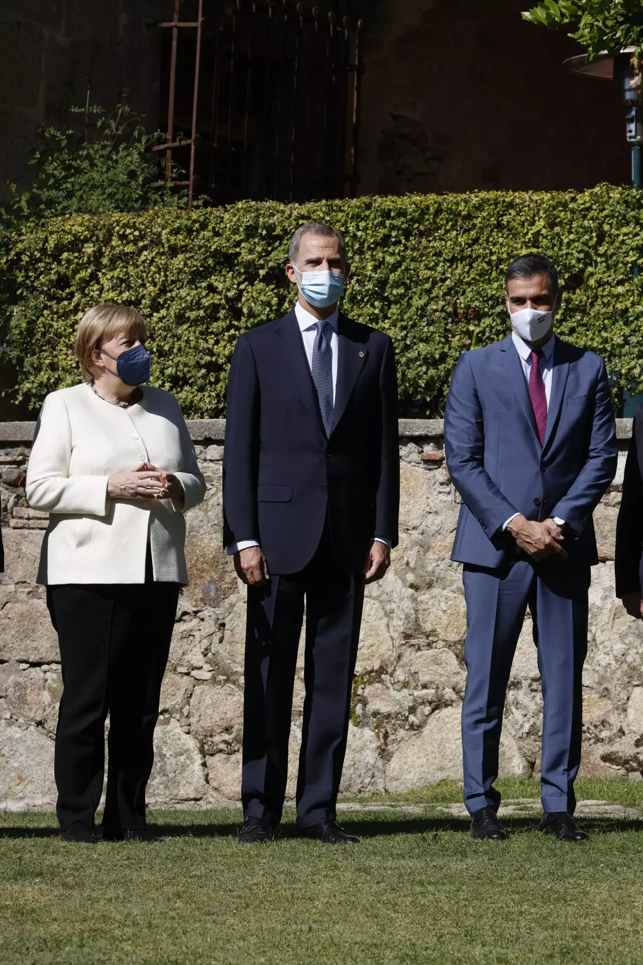 Felipe VI Angela Merkel e Pedro Snchez no Mosteiro de Yuste