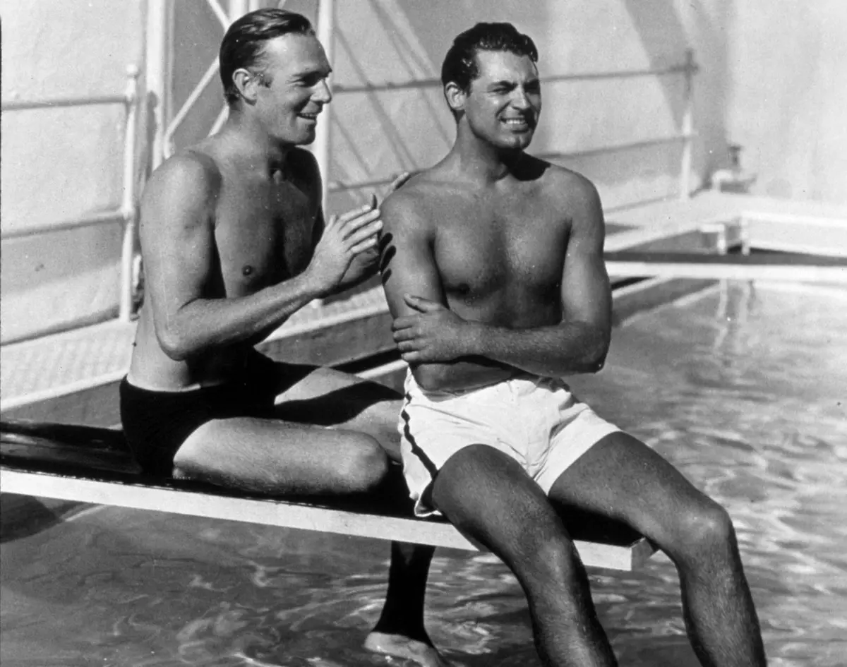 Cary Grant ak Randolph Scott. Fè fas a galri a bon zanmi.