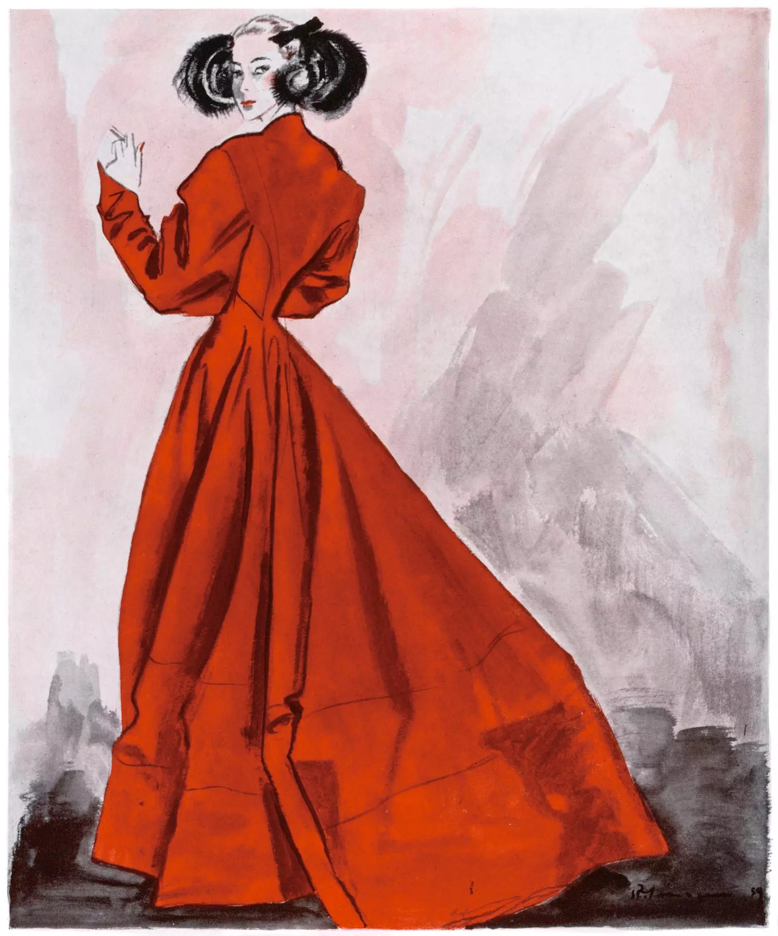 Disseny d'un abric de llana de Balenciaga del 1940.