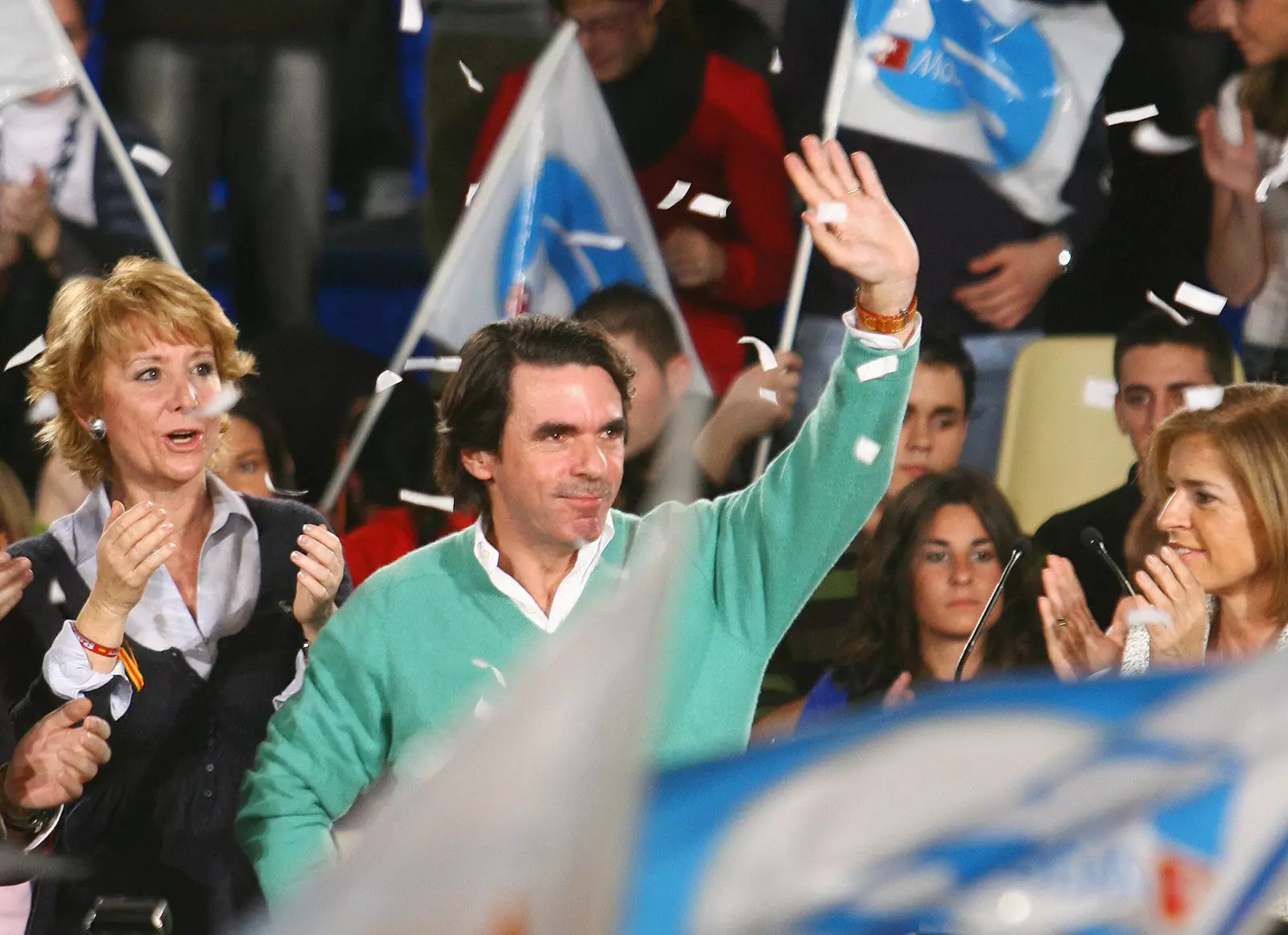 Con Jos María Aznar nun acto do PP en 2008.