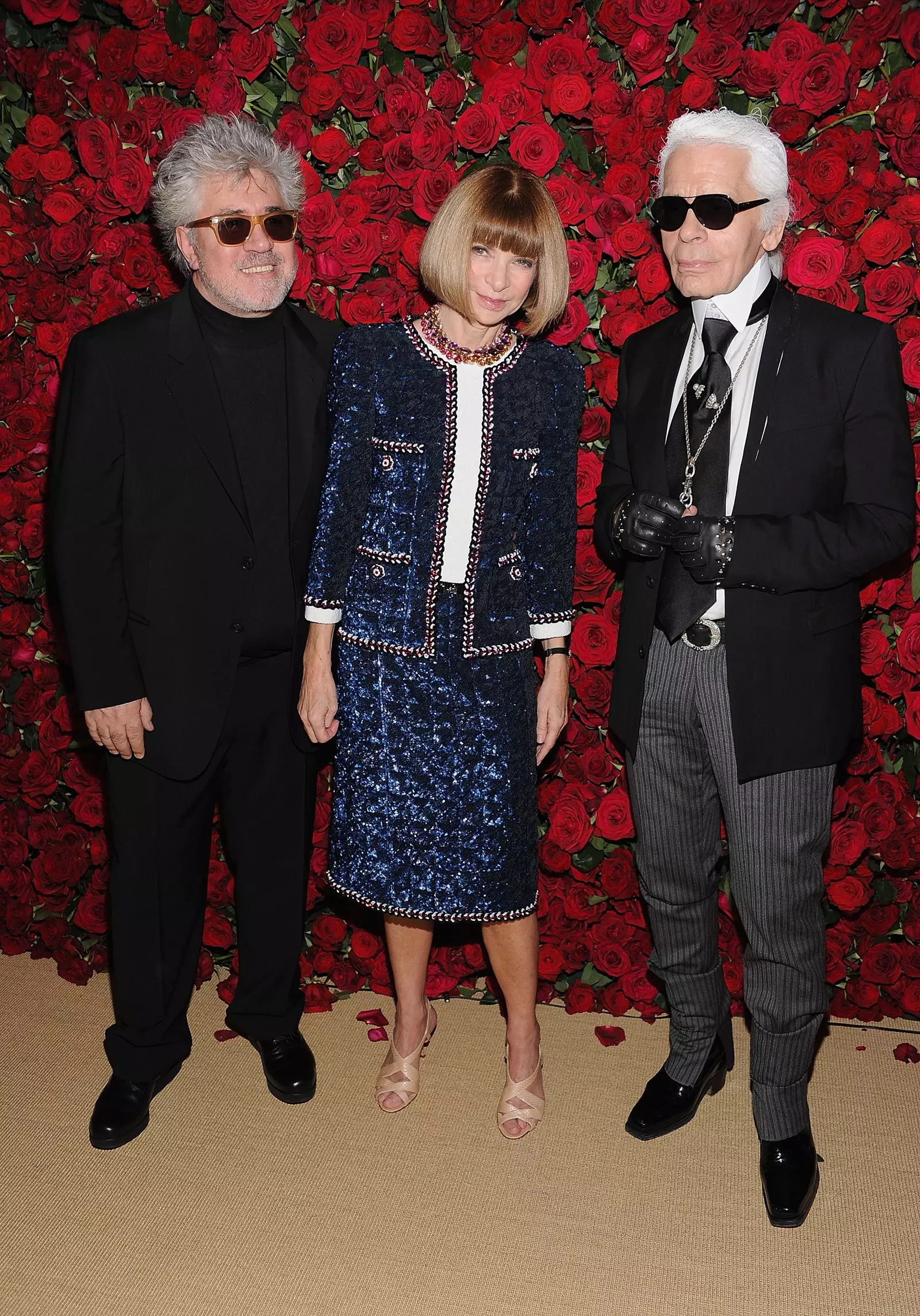 Almodóvar med Anna Wintour och Karl Lagerfeld.