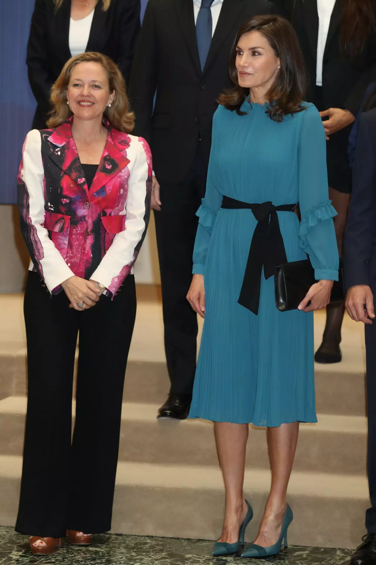 ملکہ لیٹیزیا اور وزیر نادیہ کالوینو