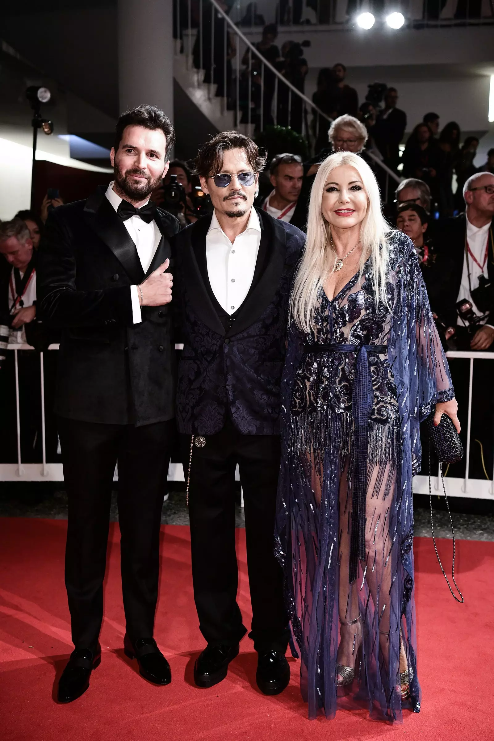 Andrea Iervolino, Johnny Depp en Monika Bacardi.