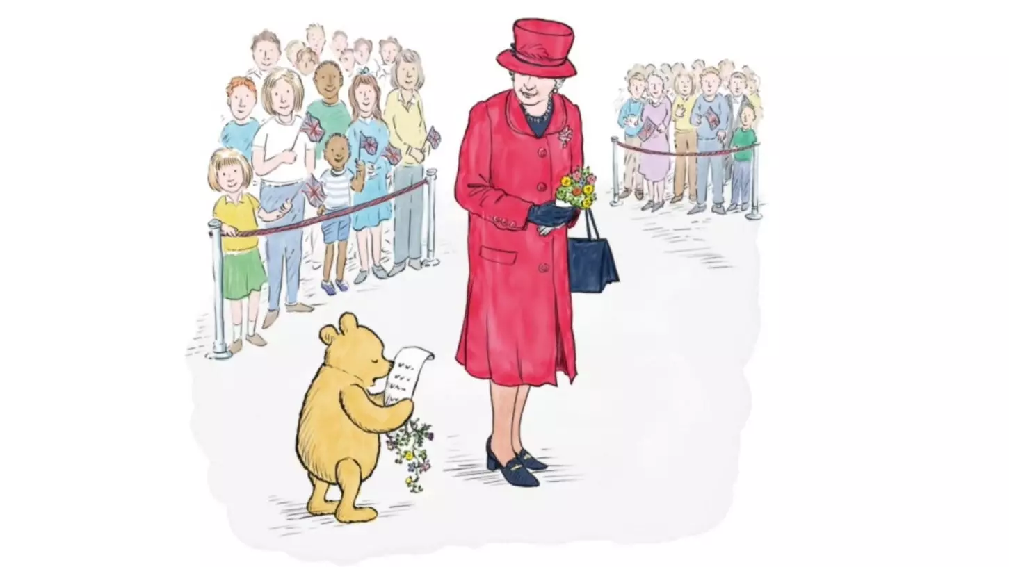 Winnie The Pooh møder dronningen