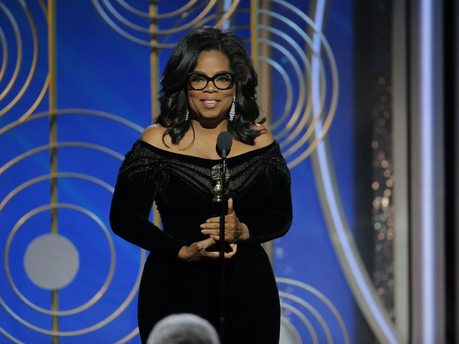 Oprah Winfrey during her speech accepting the Cecil B. DeMille Award.