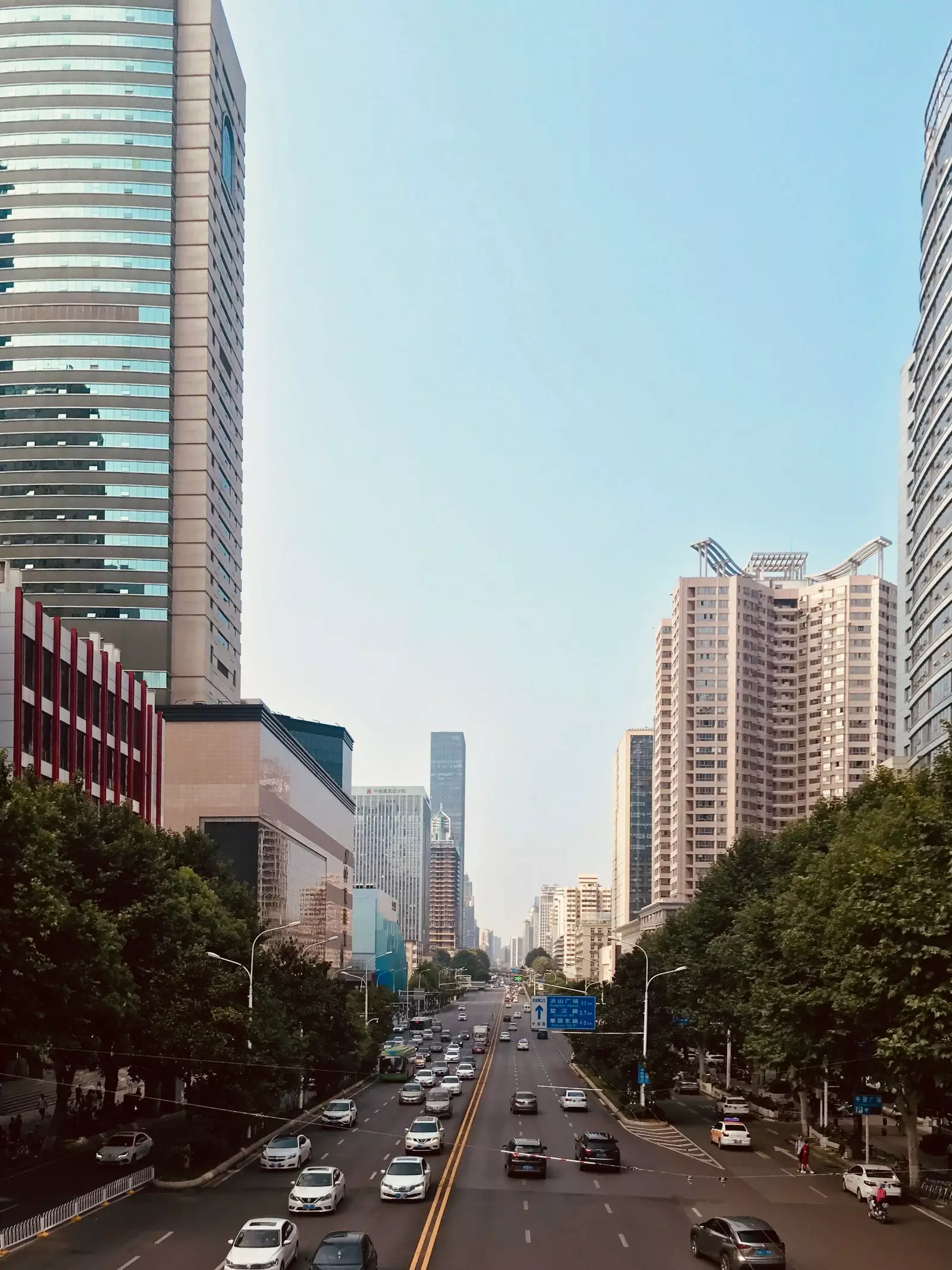 Image des rues de Wuhan en Chine.