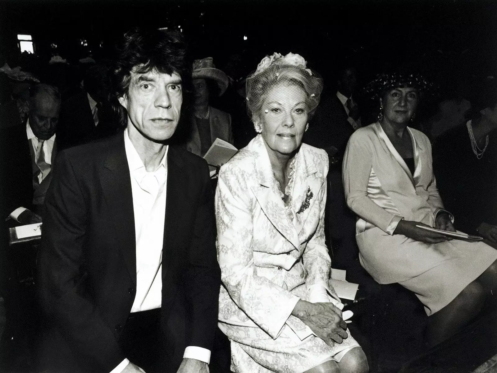 Mick Jagger và Công chúa Josephine Loewenstein trong đám cưới của con gái Dorothea với Manfredi della Gherardesca ở ...