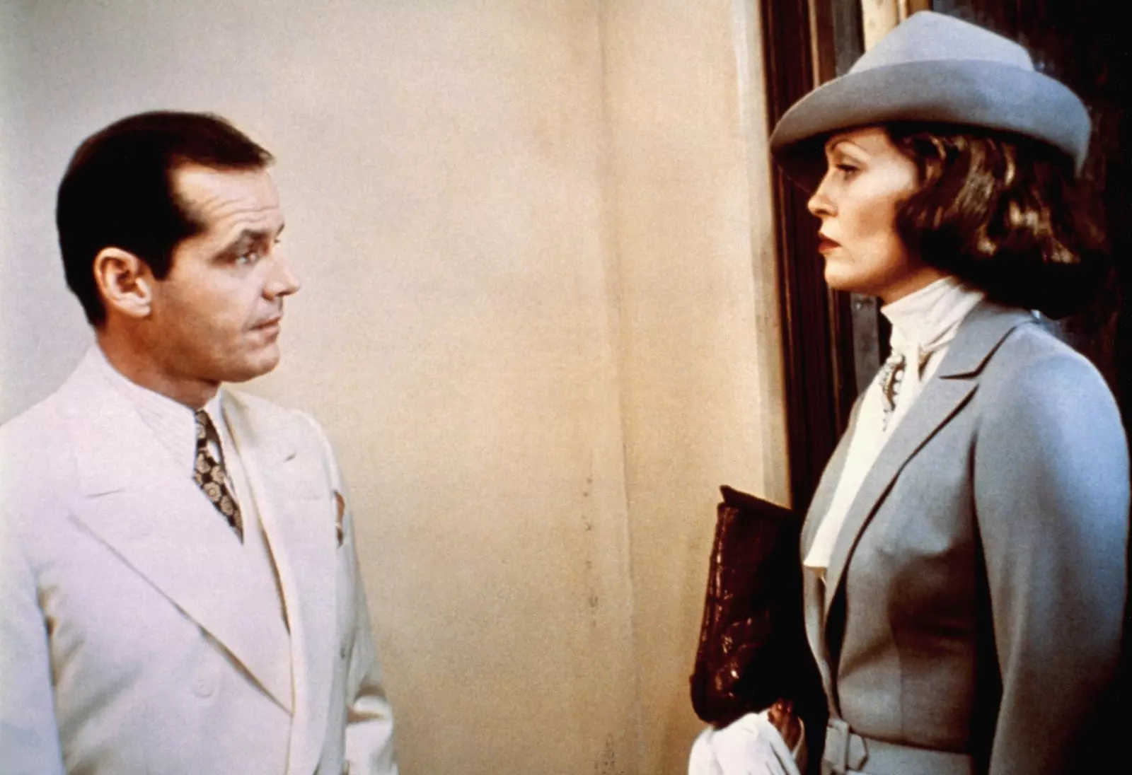 Jack Nicholson és Faye Dunaway a „Chinatown” forgatásán.