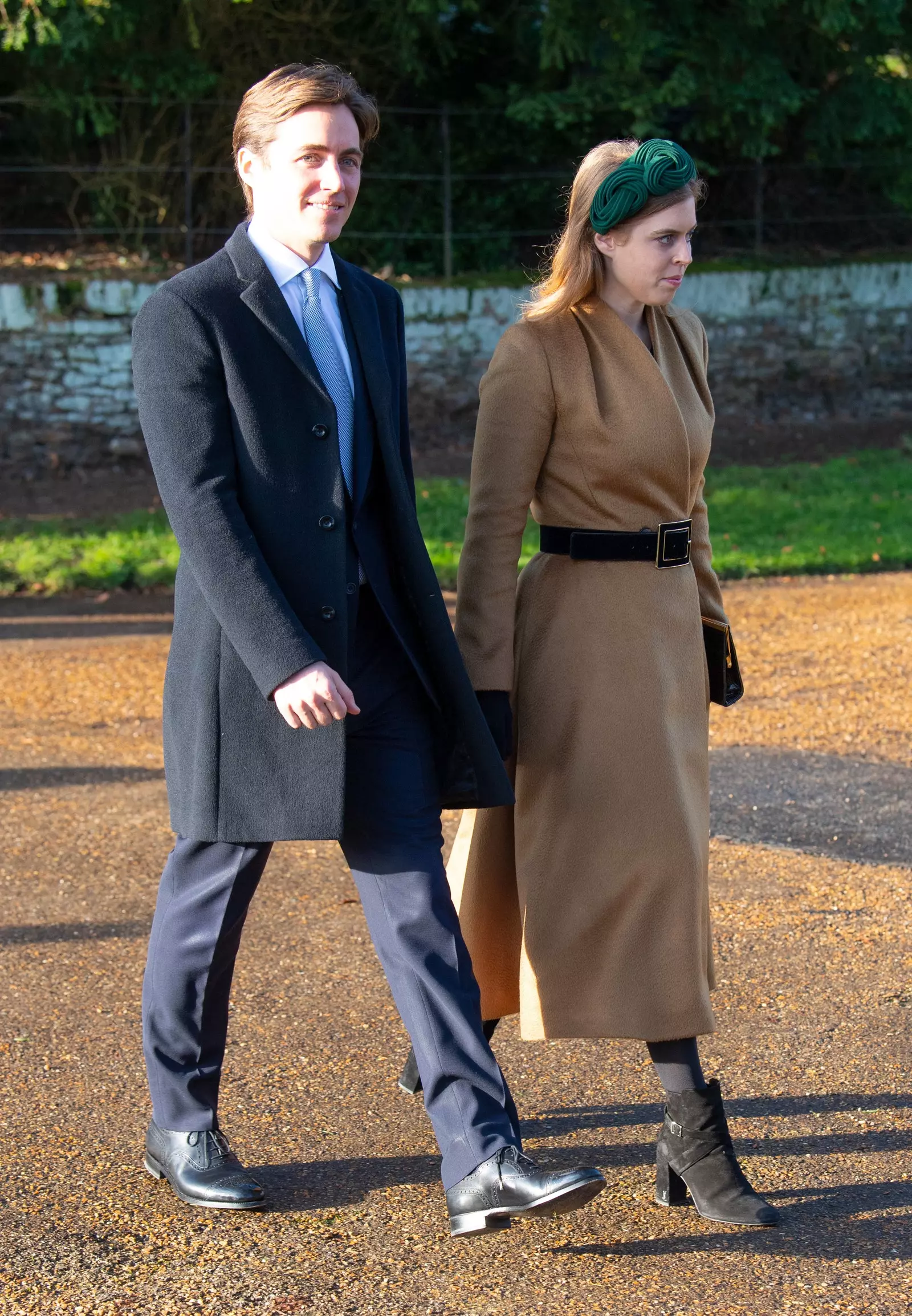 La principessa Beatrice di York partecipa alla messa di Natale di Sandringham con il fidanzato Edoardo Mapelli Mozzi.