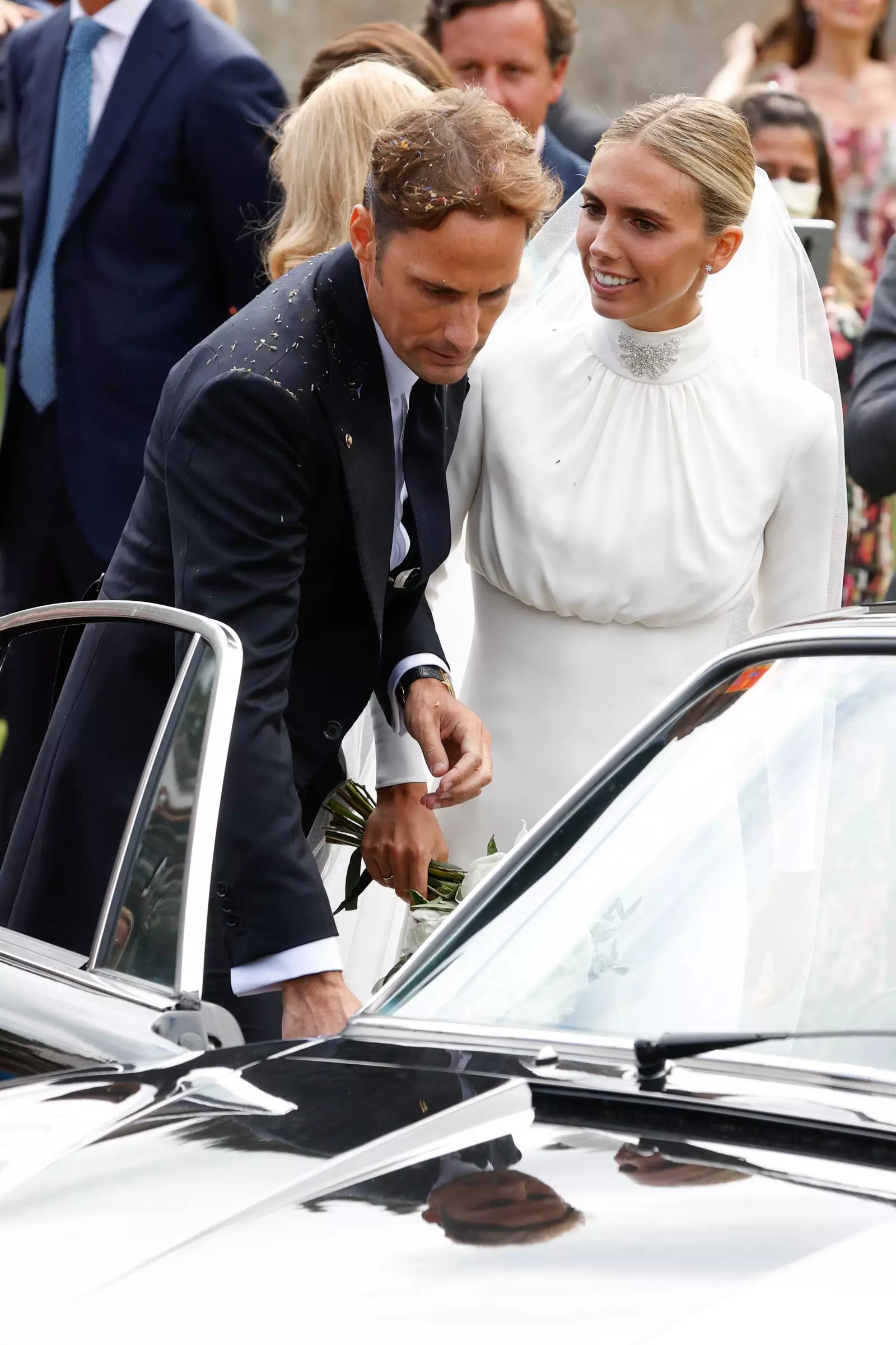 Marcos Juncadella Hohenlohe og Lucía Brcena ved deres bryllup.