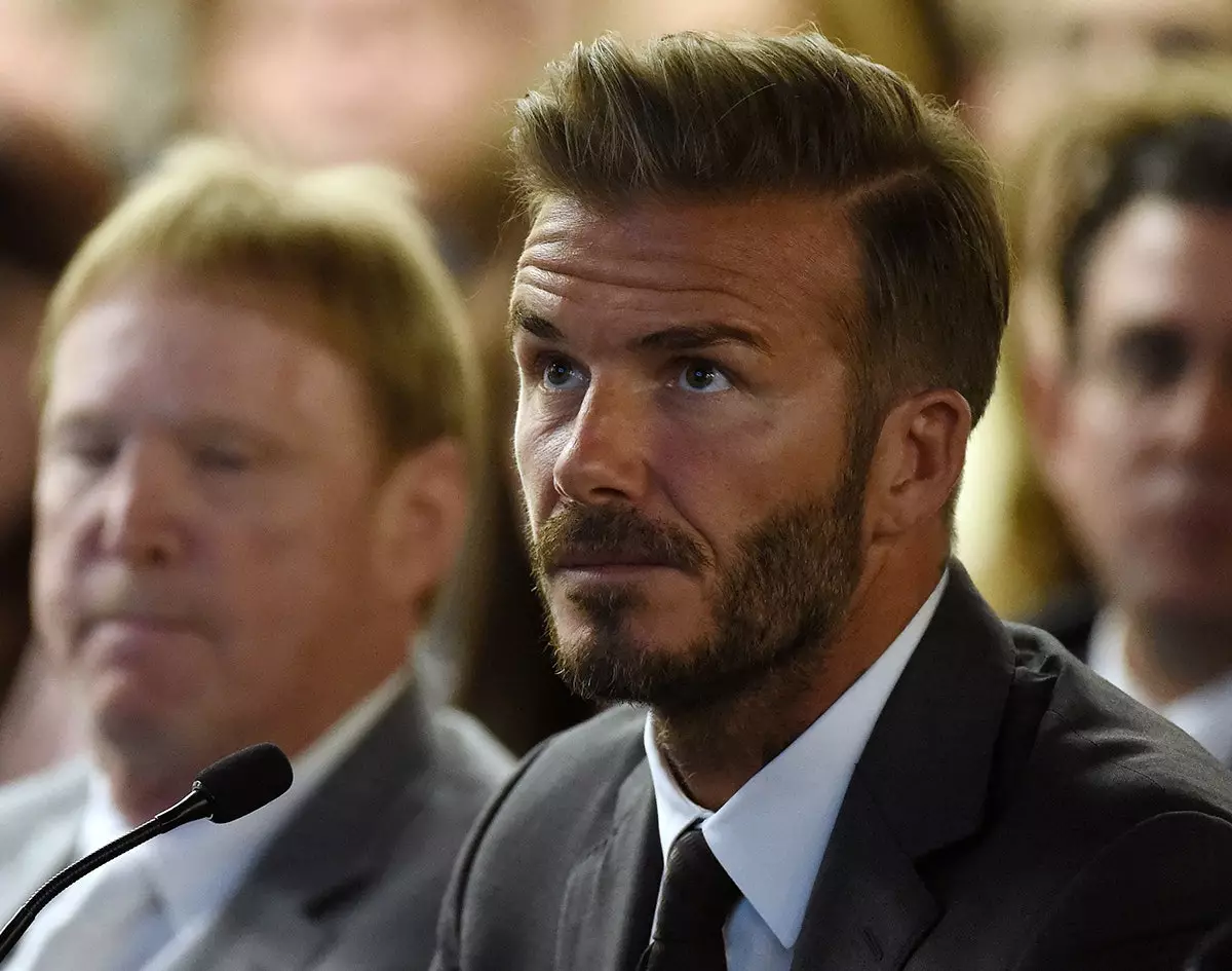 David Beckham je bil fotografiran v Las Vegasu aprila 2016.