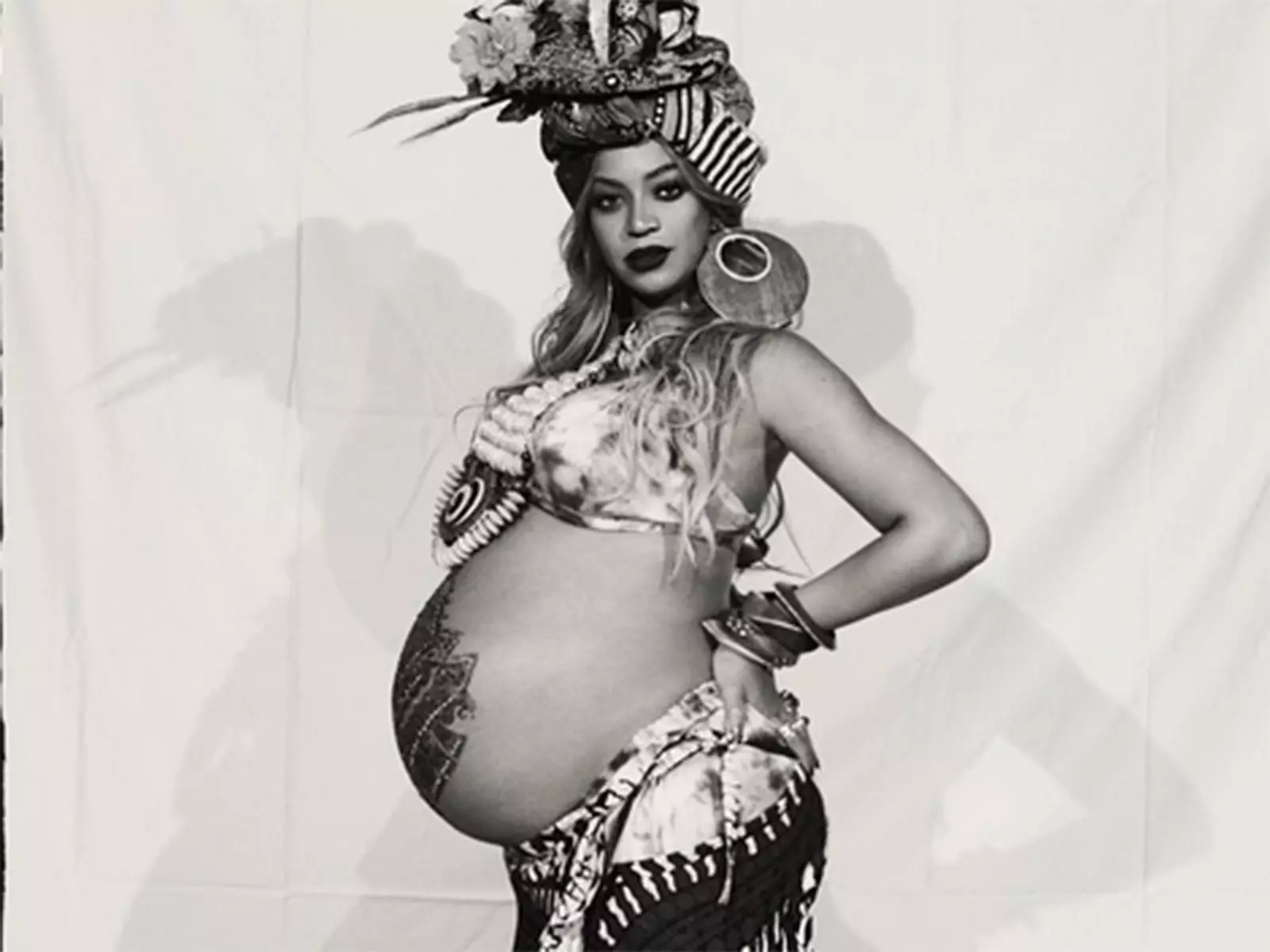 Beyoncé no seu baby shower.