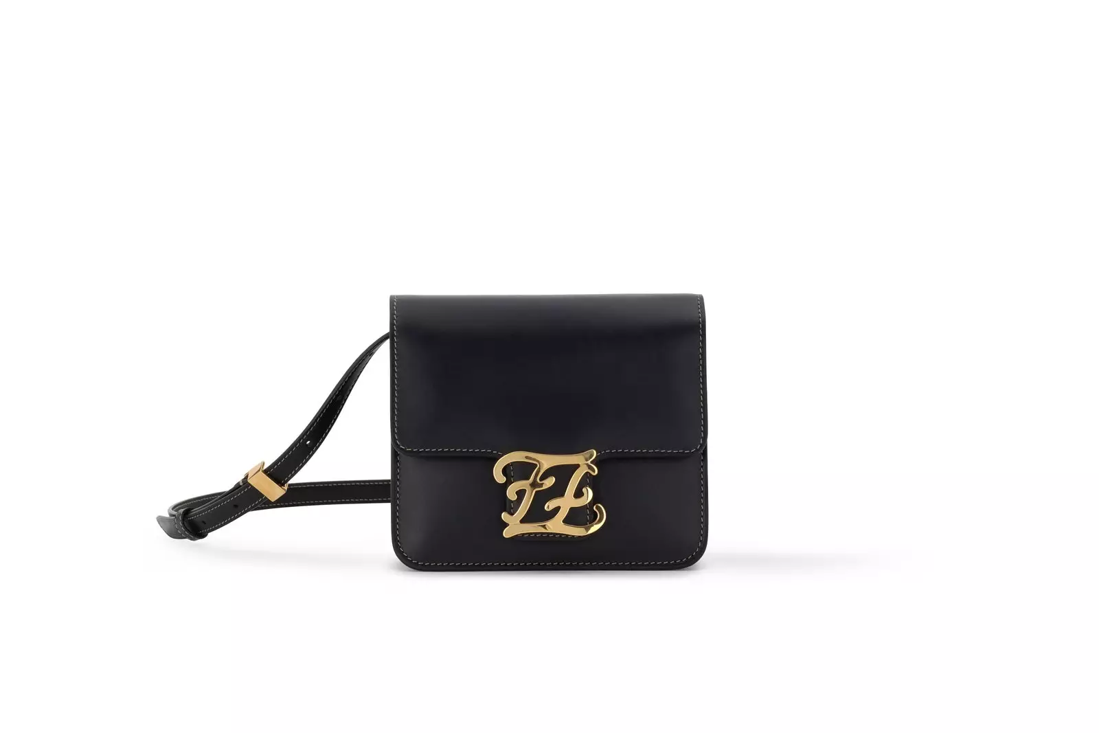 Black Leather Karligraphy Bag by Fendi