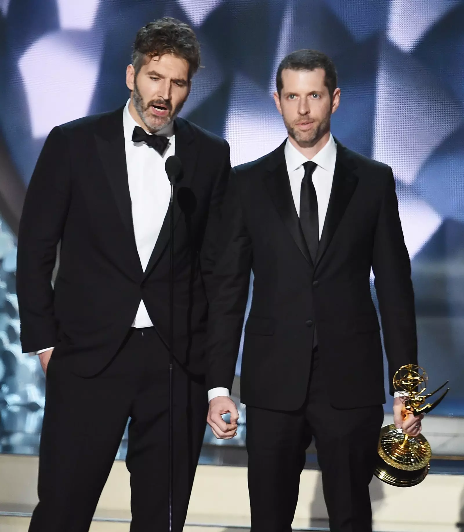 David Benioff en Dan Weiss by die jongste Emmy-toekennings.