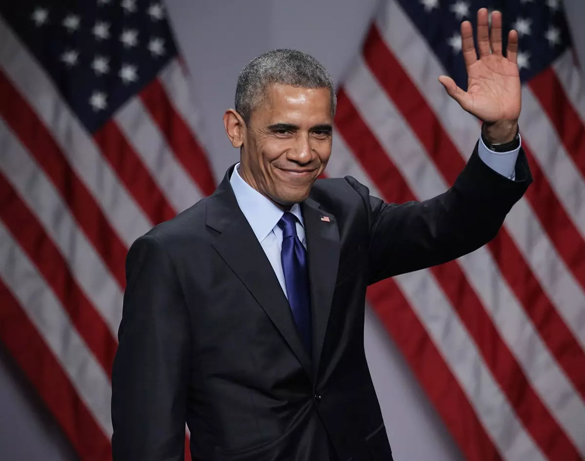 Barrack Obama n sọrọ ni Apejọ Idoko-owo SelectUSA ni ọdun 2015.