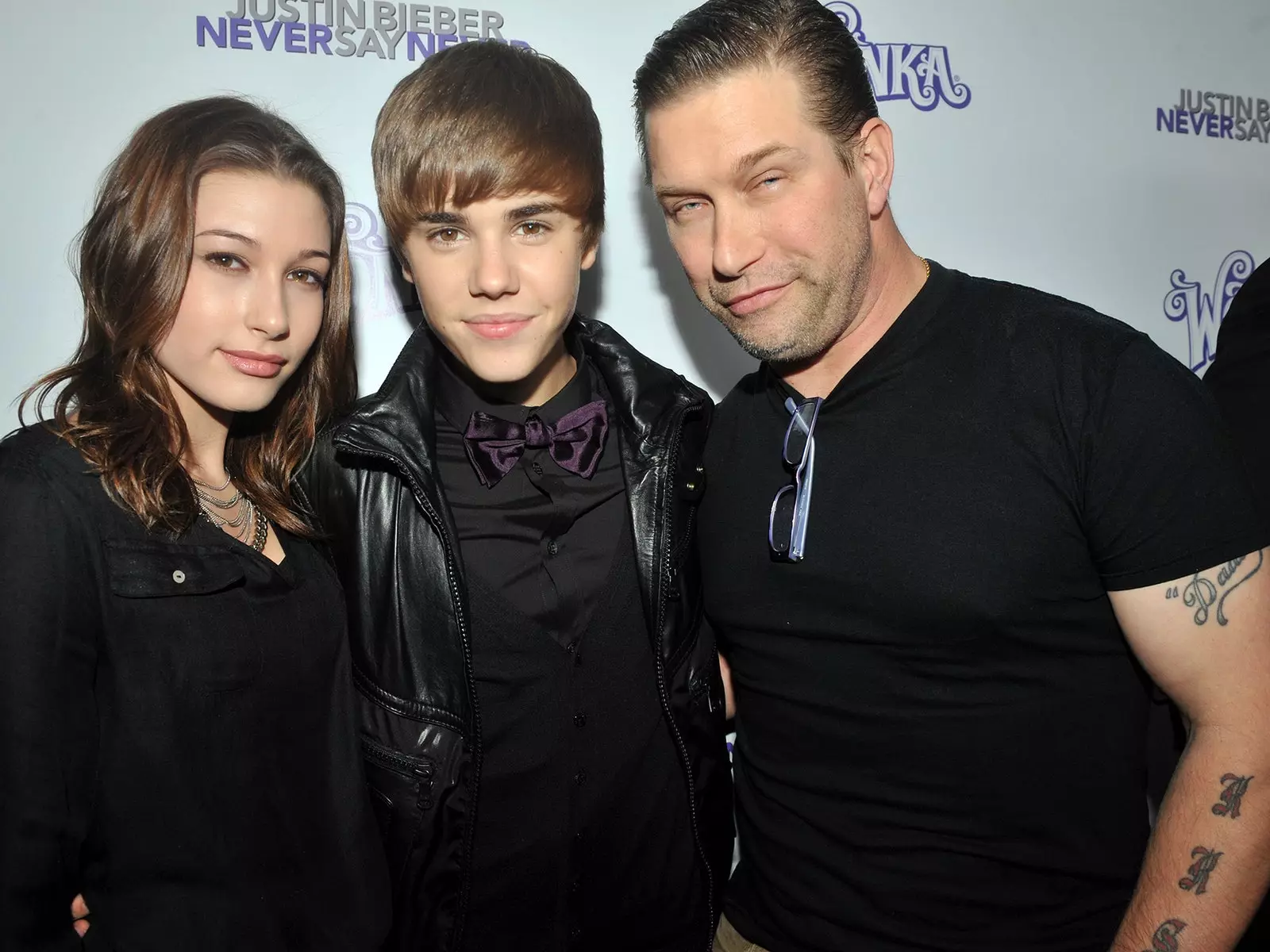 Hailey Baldwin Justin Bieber dan Stephen Baldwin di tayangan perdana 'Justin Bieber Never Say Never'.