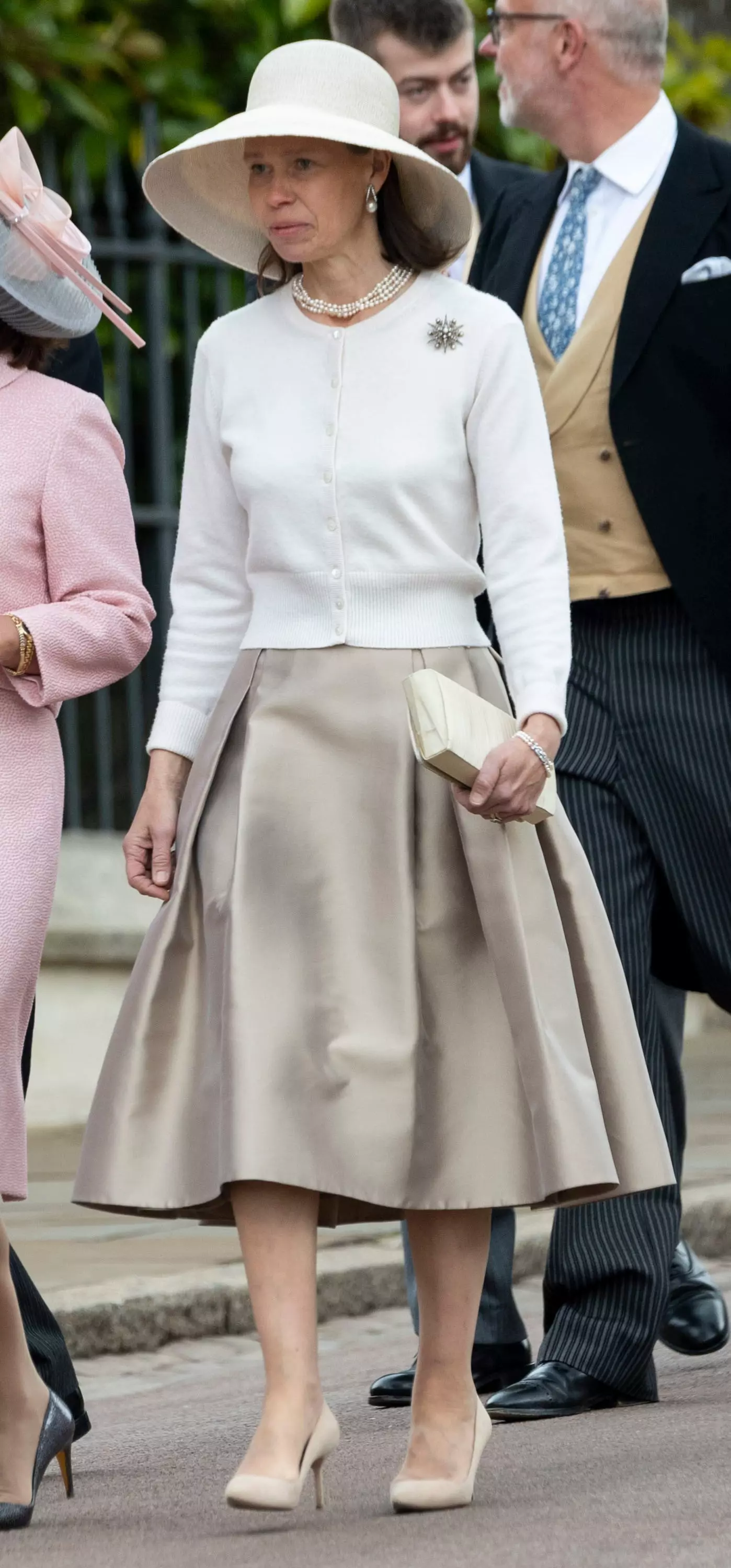 Sarah Chatto at the wedding of Lady Amelia Windsor and Thomas Kingston