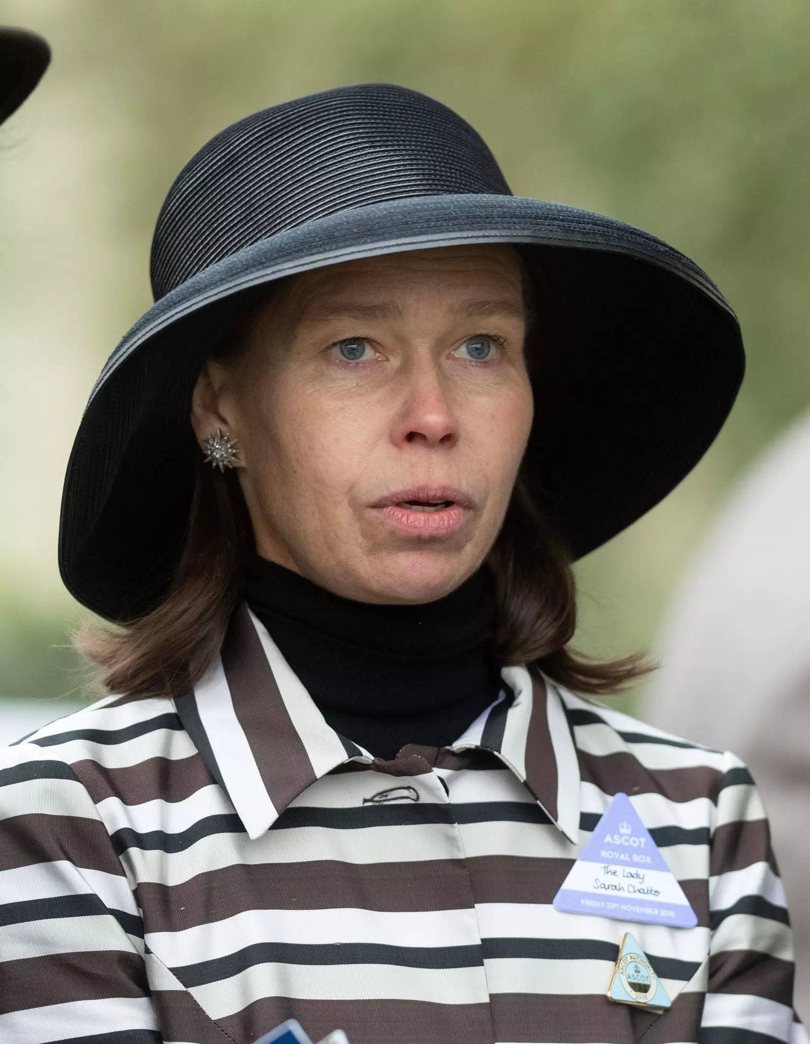 Sarah Chatto nas competicións ecuestres de Ascot 2018.