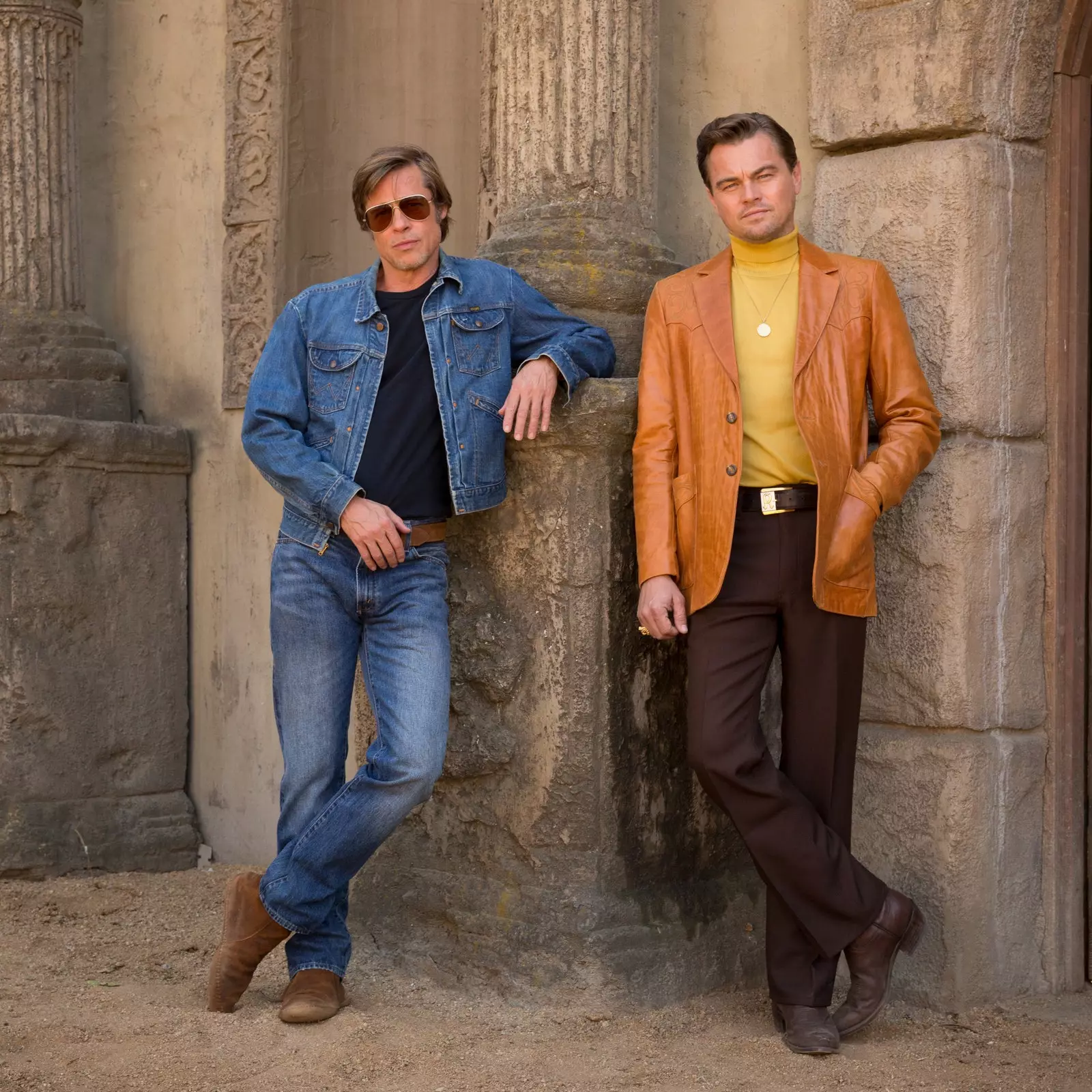 Brad Pitt kaj Leonardo DiCaprio en 'Once Upon a Time in Hollywood' la sekva filmo de Quentin Tarantino.