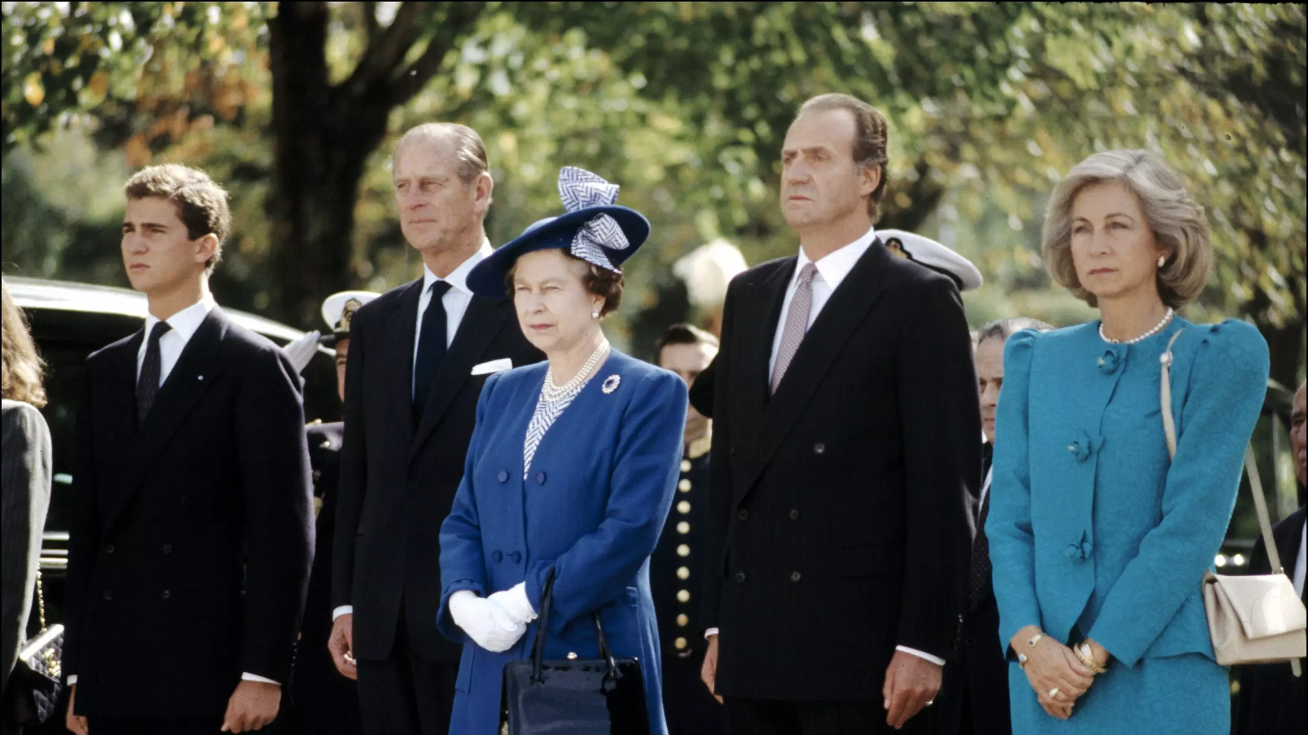 THE KING OF SPAIN JUAN CARLOS I AND SOFIA OF ENGLAND TOGETHER WITH QUEEN ISABEL OF ENGLAND AND PRINCE FELIPE OF...