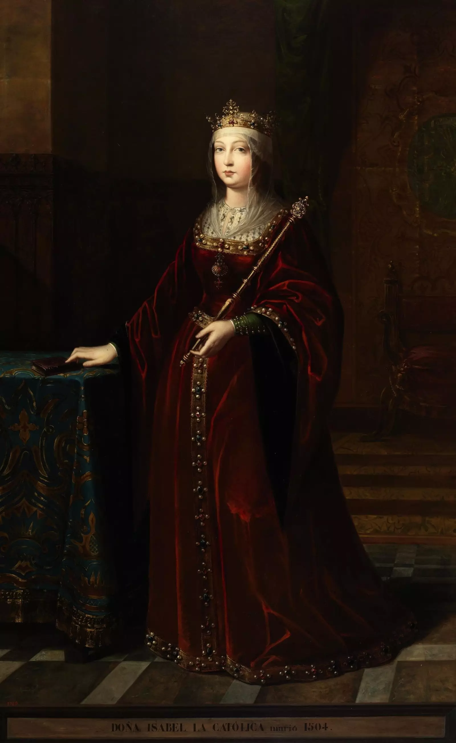 Igishushanyo cya Isabel la Católica na Luis de Madrazo y Kuntz wo mu cyegeranyo cya Prado Museum.