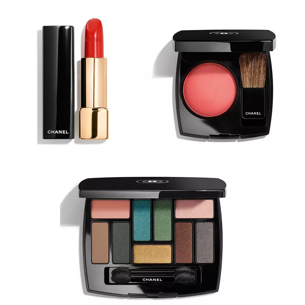 Rouge Allure Vibrant na lipstick. Joues Blush Contrast 430 Foschia. Les 9 Ombres Edition nº1 Affresco Palette sa...