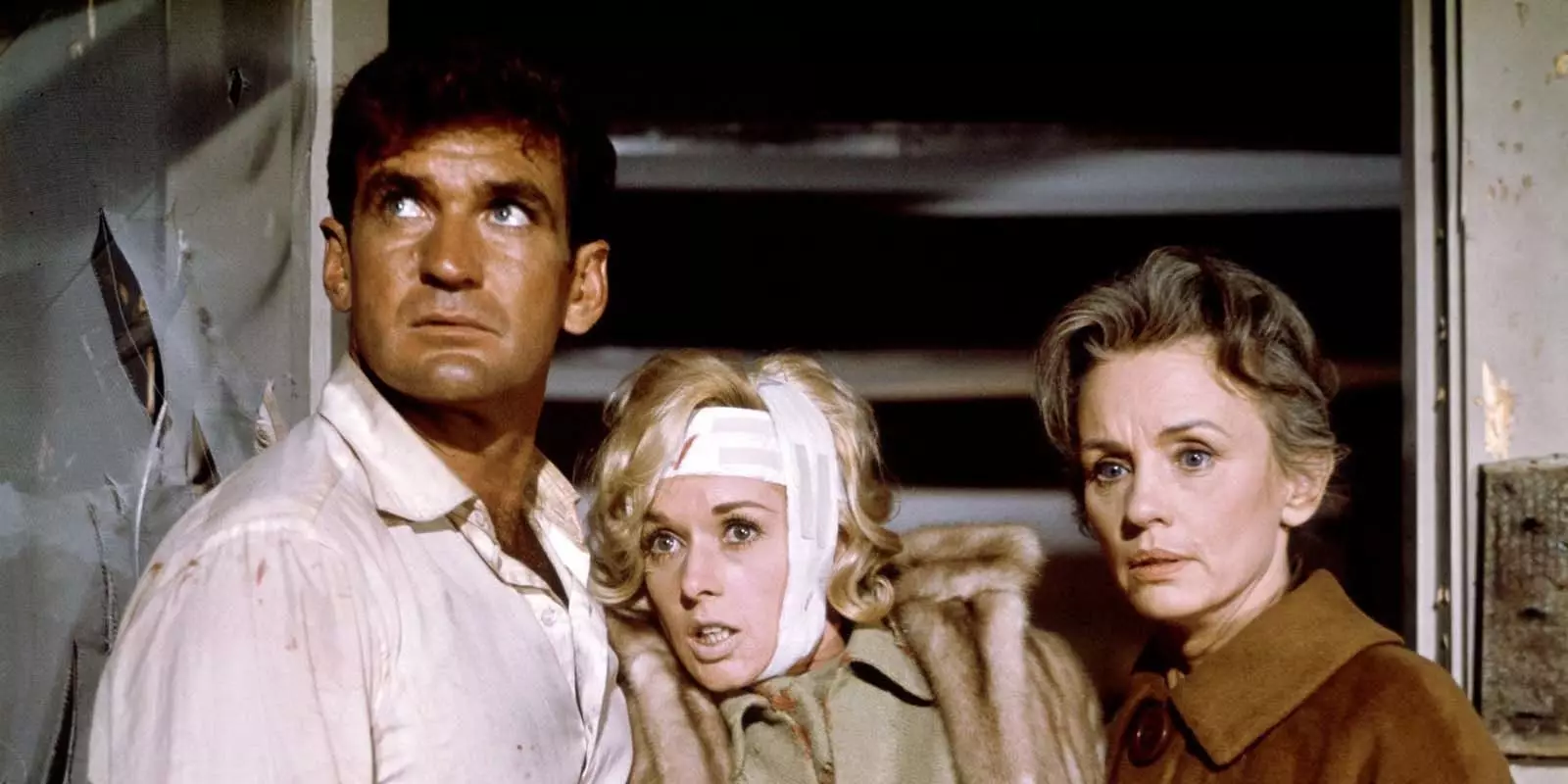 Rod Taylor Tippi Hedren e Jessica Tandy em 'Os Pássaros'.