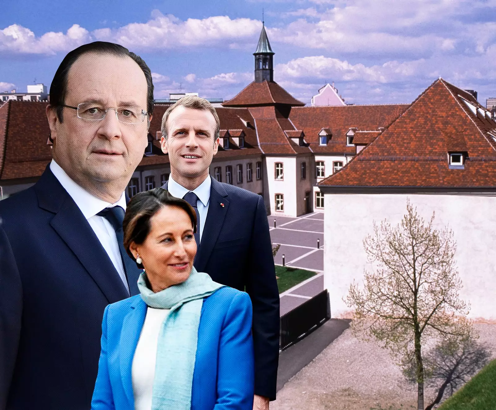 François Hollande Sgolène Royal און Emmanuel Macron ערשטע סטודענטן פון די École Nationale d'Administration.
