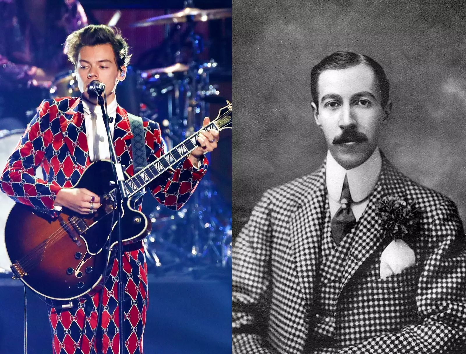 Harry Styles vuoden 2017 iHeartRadio Music Festivalilla ja Henry Paget noin 1895.