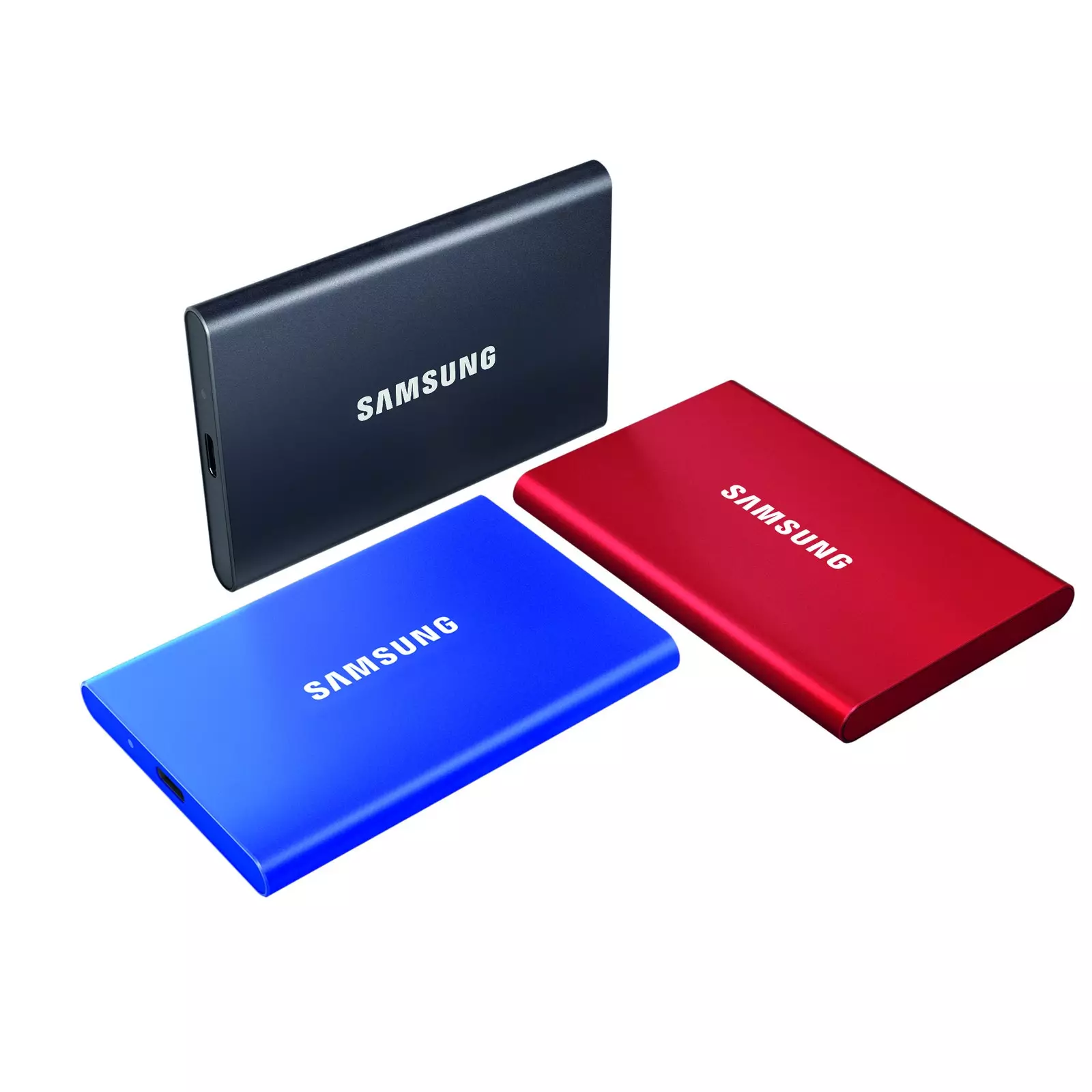 Samsung T7 डिस्क 59 ग्राम र 85 सेमी लामो।