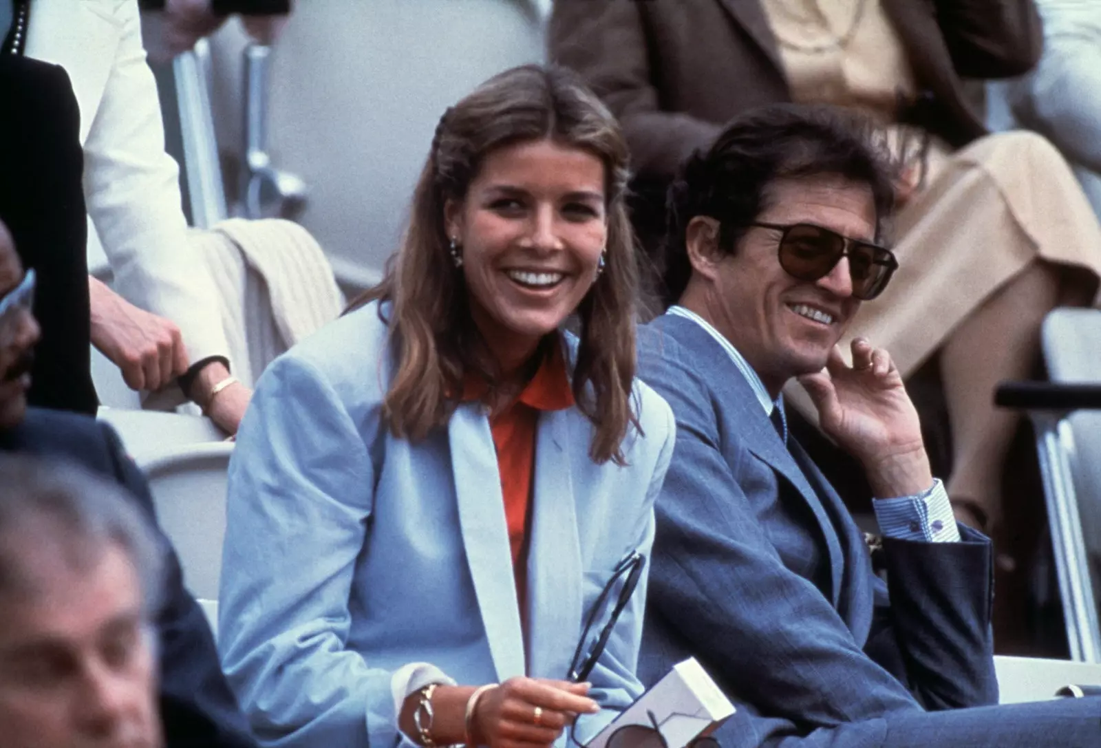 Carolina de Monaco lan Philippe Junot ing Amerika Serikat ing taun 1980.