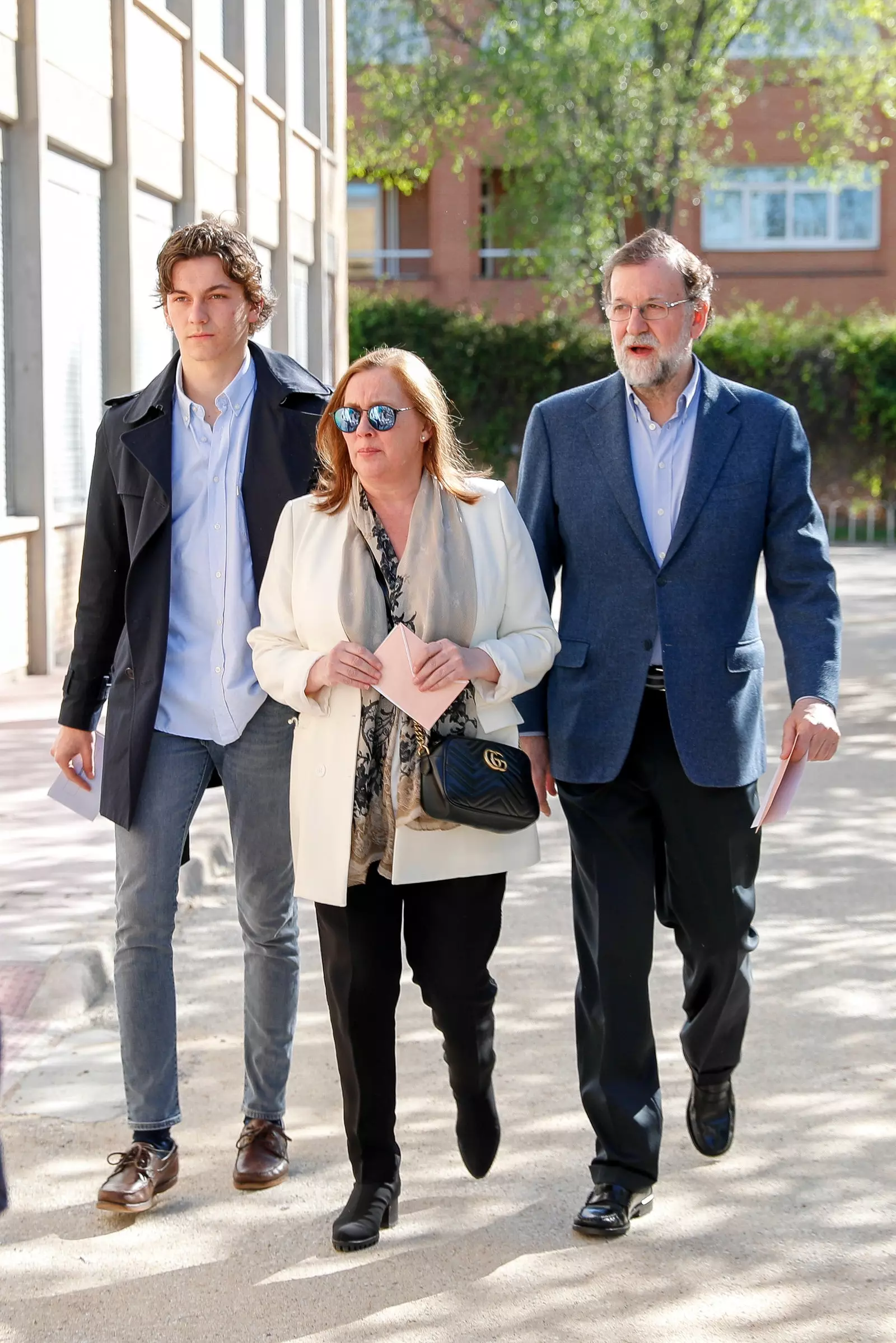 Mariano Rajoy hänen vaimonsa Elvira Fernndez ja heidän poikansa Mariano.