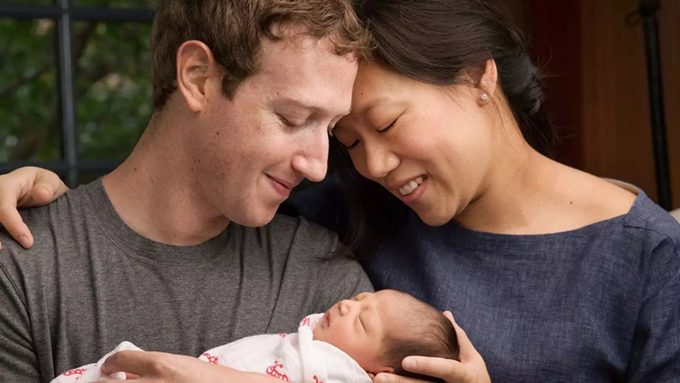 Mark Zuckerberg et Priscilla Chang avec leur fille nouveau-née.