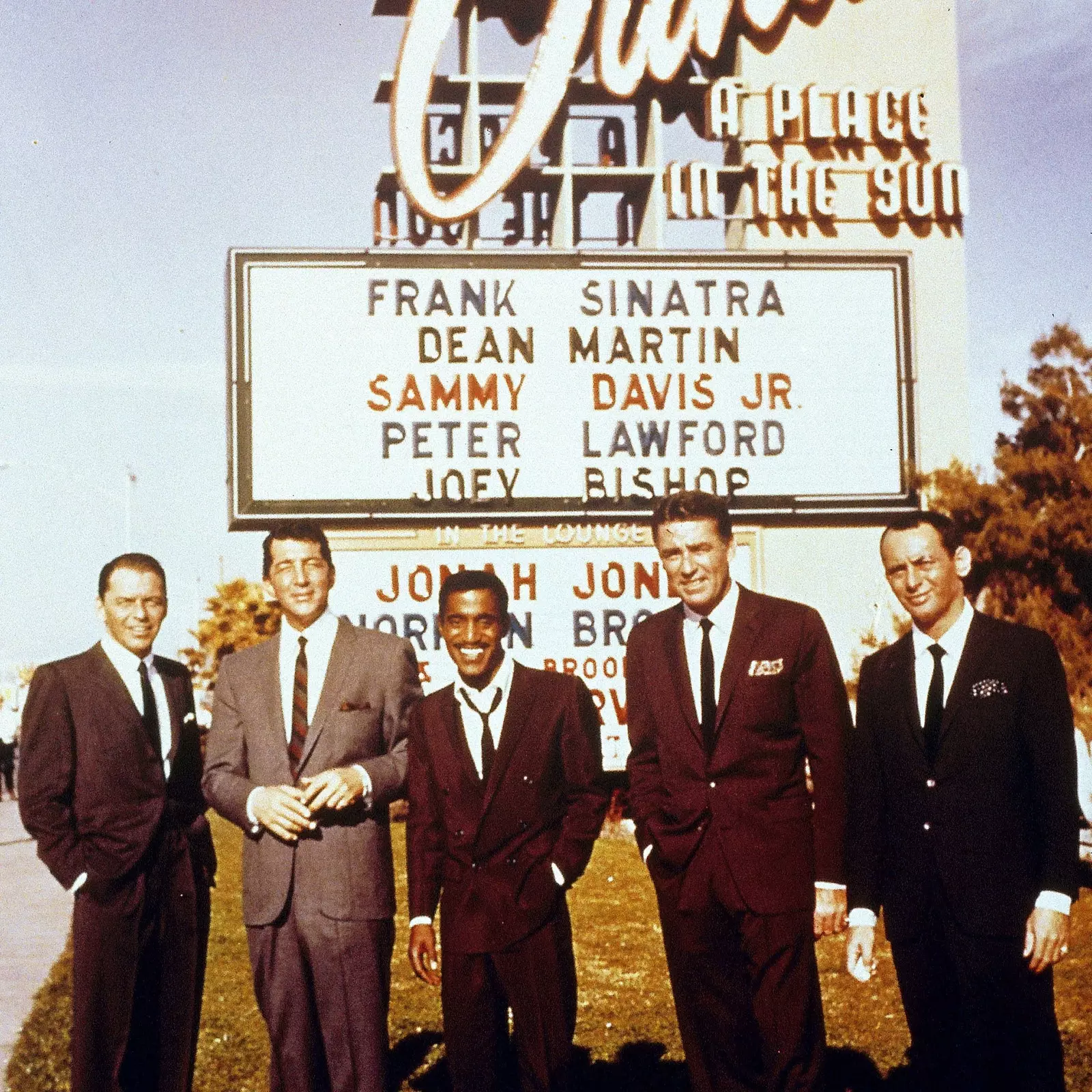 Frank Sinatra Dekan Martin Sammy Davis Jr Peter Lawford və Joey Bishop Las Vegas.