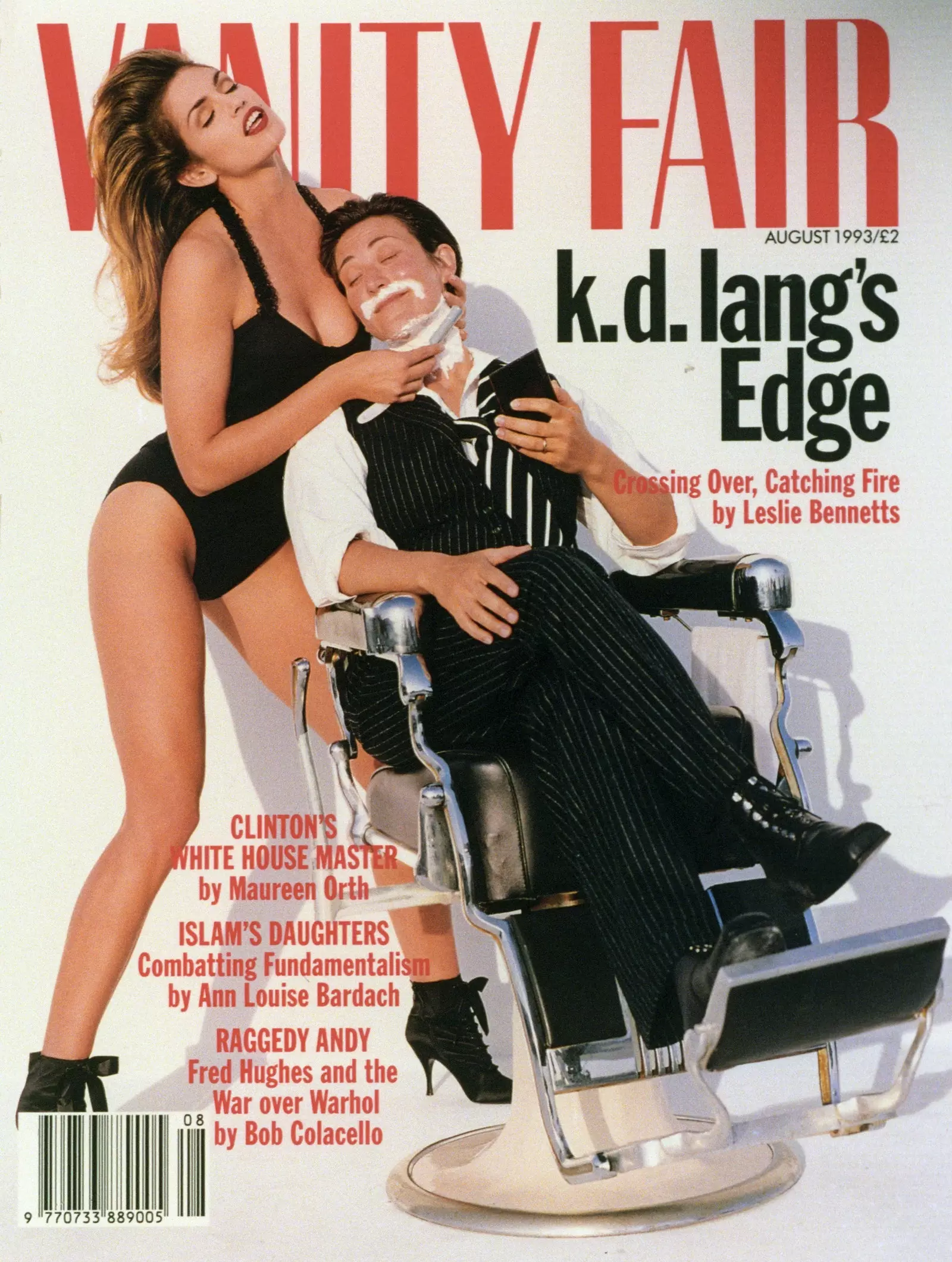 Cindy Crawford og K. D. Lang på forsiden af Vanity Fair USA.