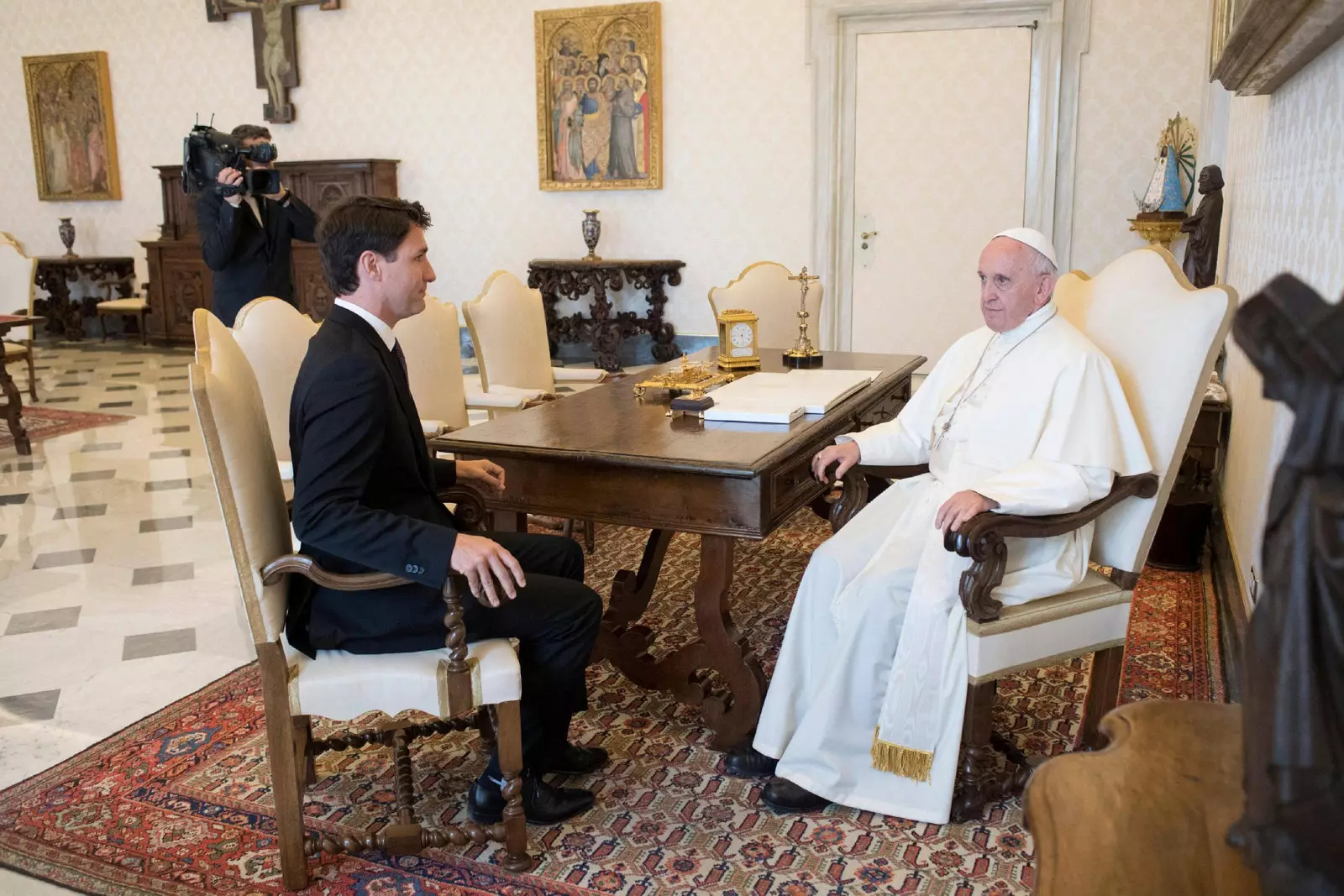 Ontmoeting tussen Pous Franciscus en Justin Trudeau