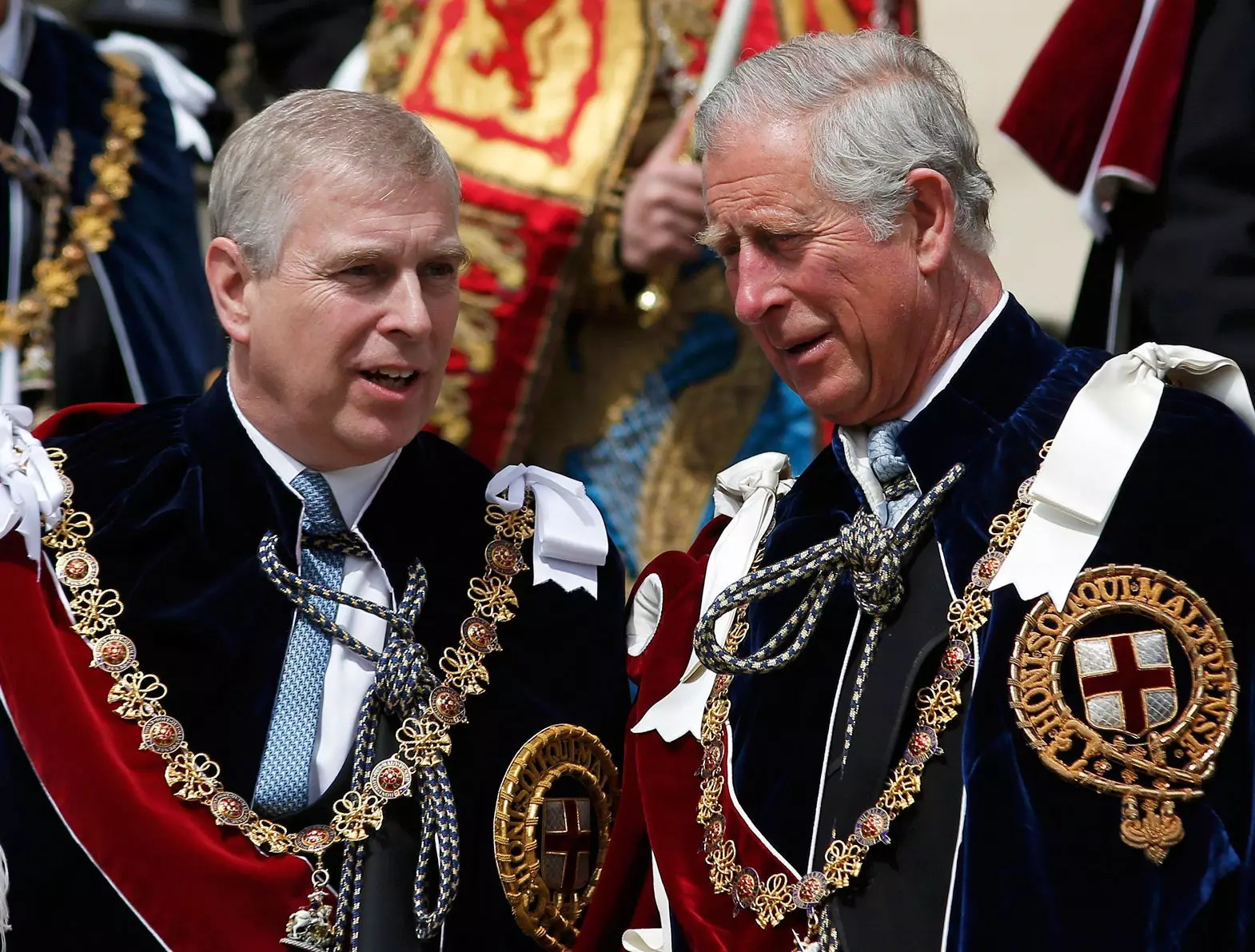 The Duke of York and the Prince of Wales in 2015 at the annual celebration of the Order of the Garter