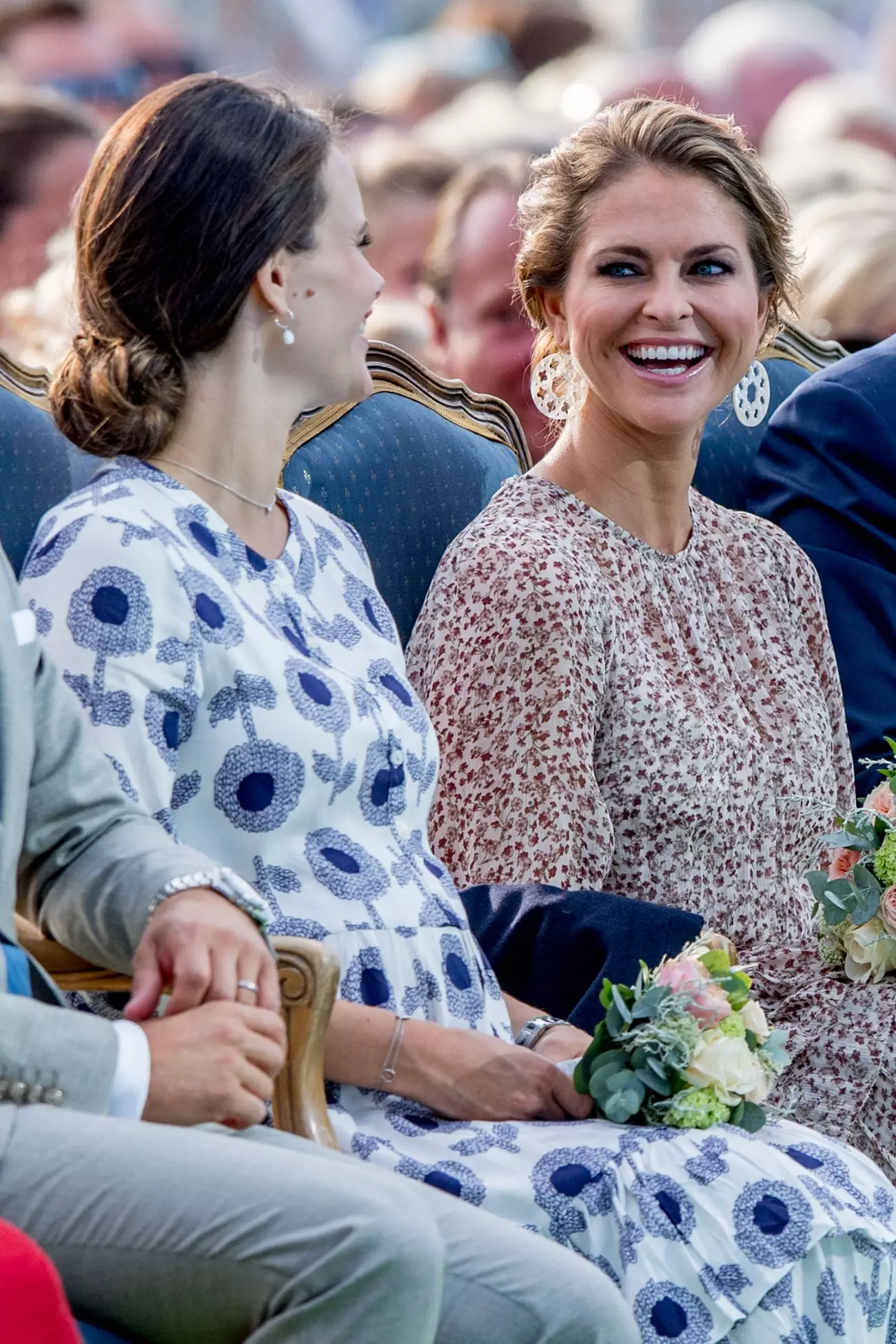 Princess Sofia and Princess Magdalena of Sweden during the celebrations for Victoria's 40th birthday.