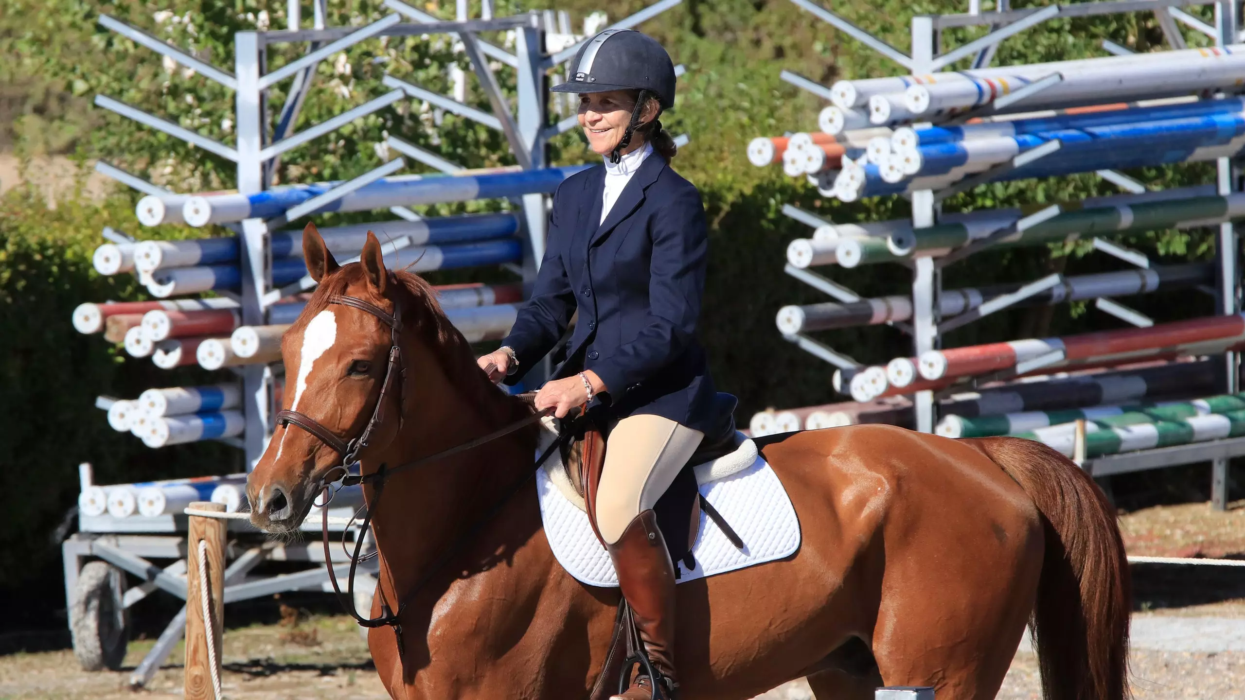 Ang Infanta Elena nitong Sabado sa isang horse show sa Madrid.