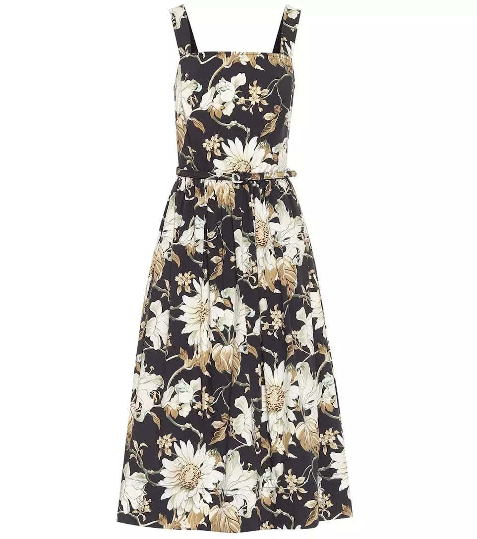 Oscar de la Renta Iris සහ Daisy midi ඇඳුම