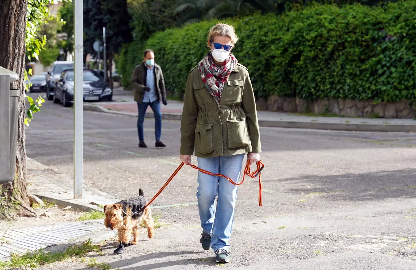 Infanta Elena i fredags med sin hund Tula.