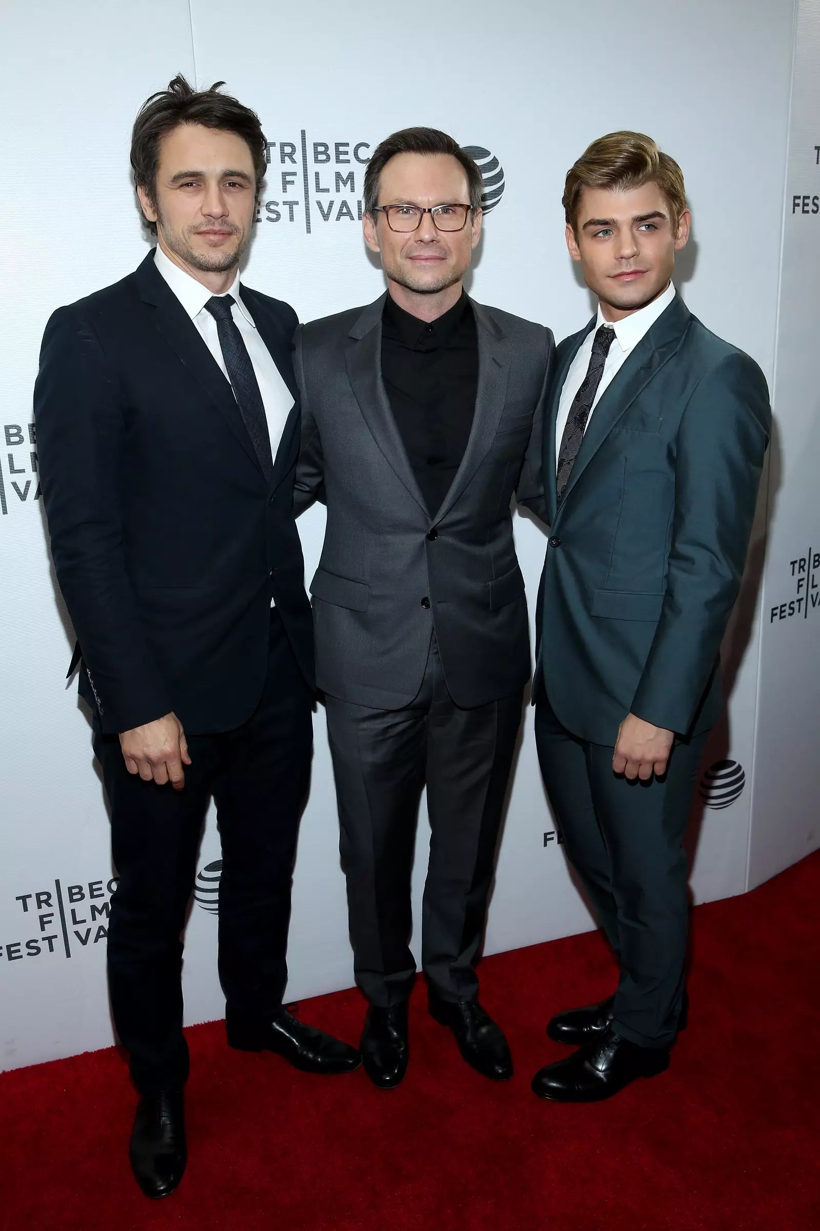 James Franco Christian Slater en Garrett Clayton tydens die film se première in Tribeca.